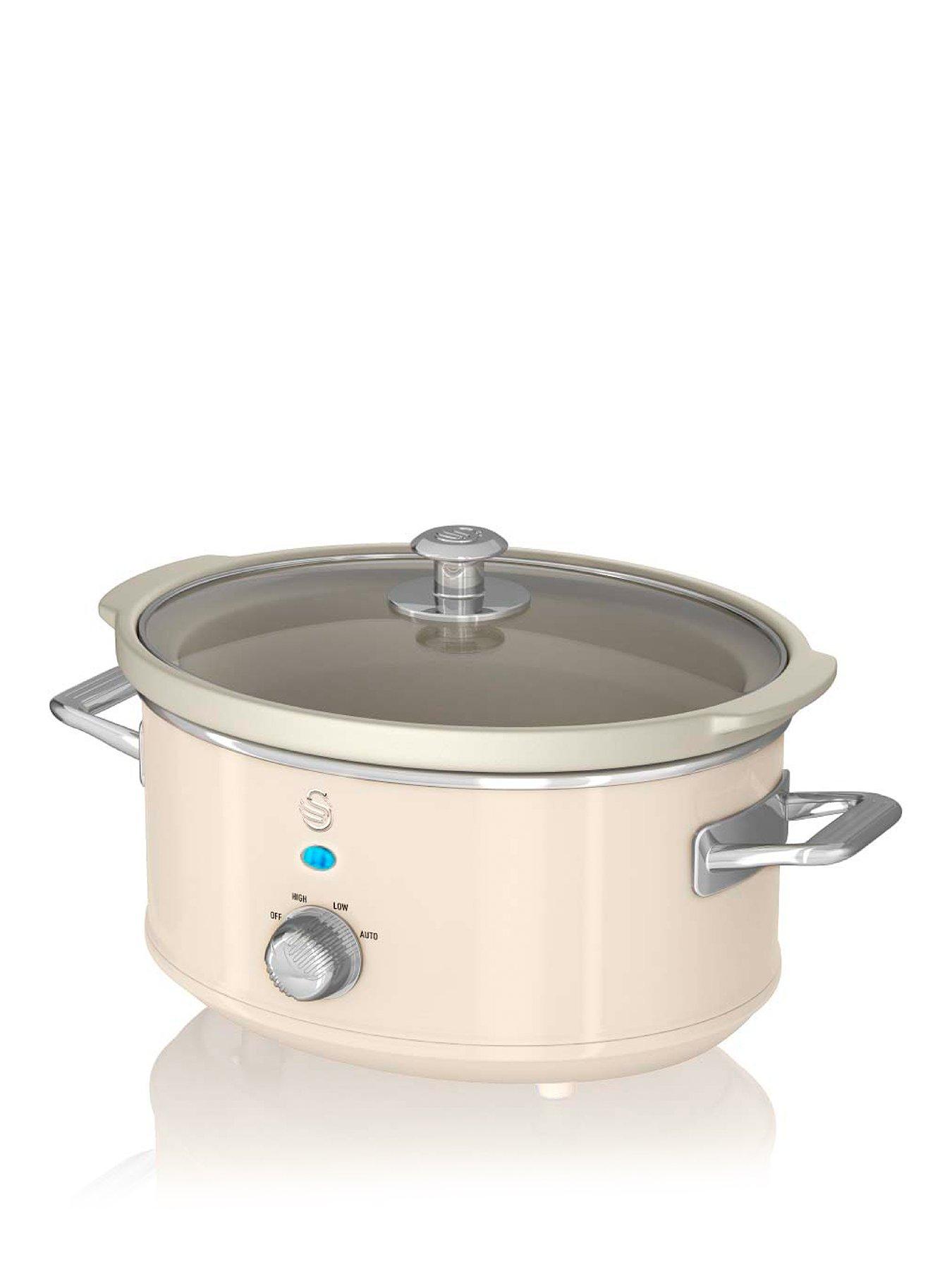 Swan SF17021CN Retro Slow Cooker with 3 Temperature Settings, Keep Warm ...