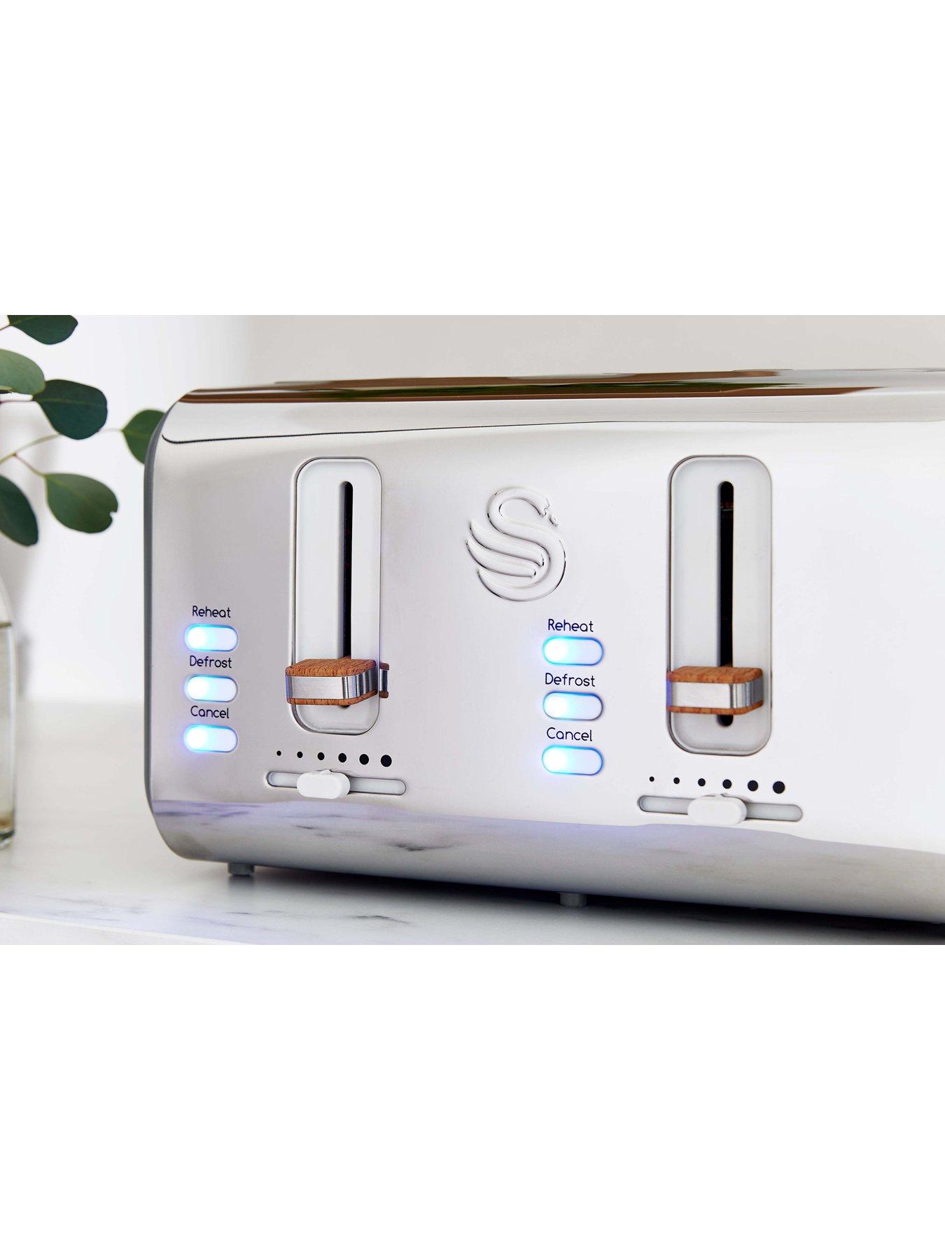 Swan ST14620GRYN Nordic 4-Slice Toaster with Defrost/Reheat/Cancel ...