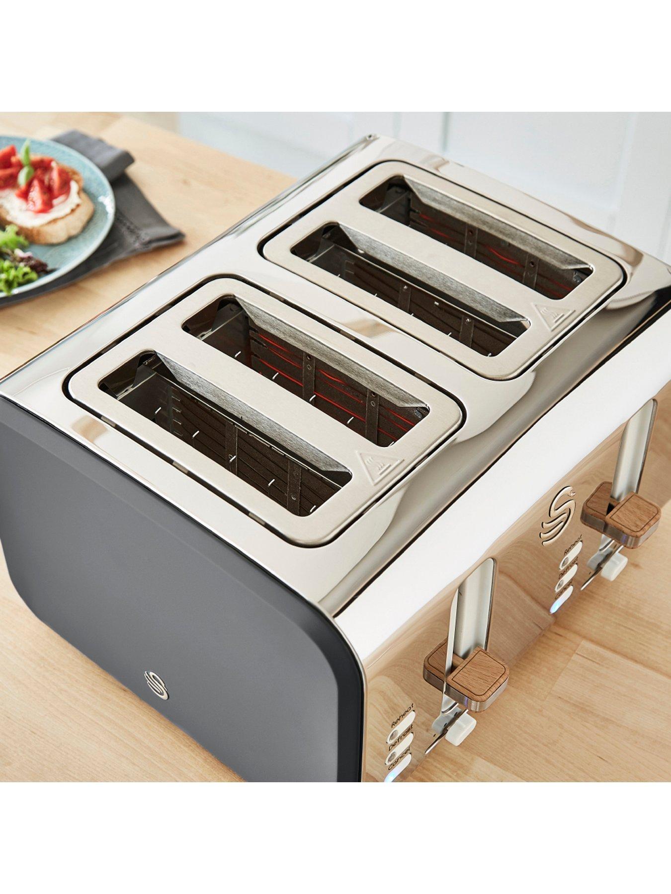 Swan ST14620GRYN Nordic 4-Slice Toaster with Defrost/Reheat/Cancel ...
