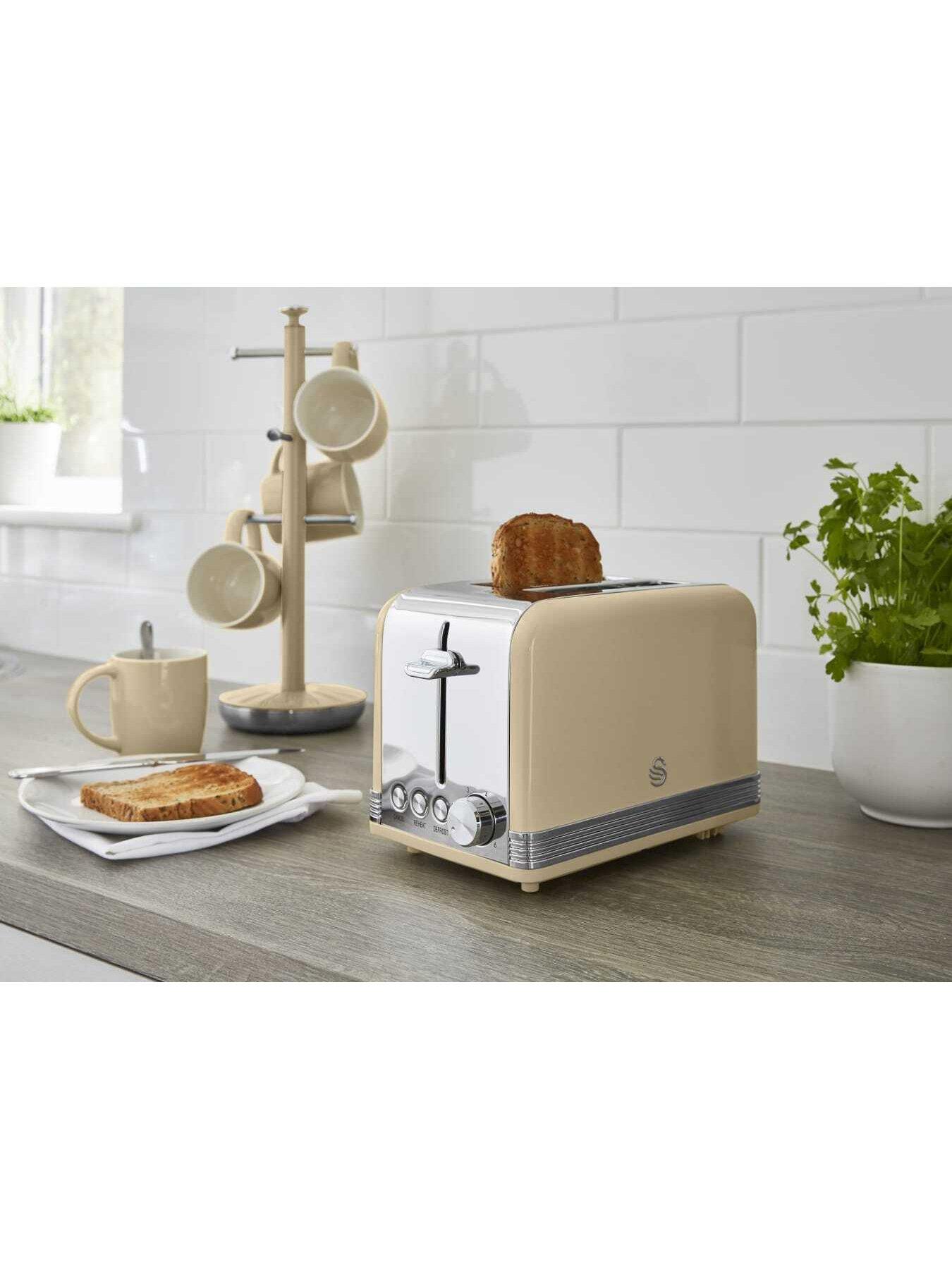 Swan ST19010CN Retro 2-Slice Toaster with Defrost/Reheat/Cancel ...