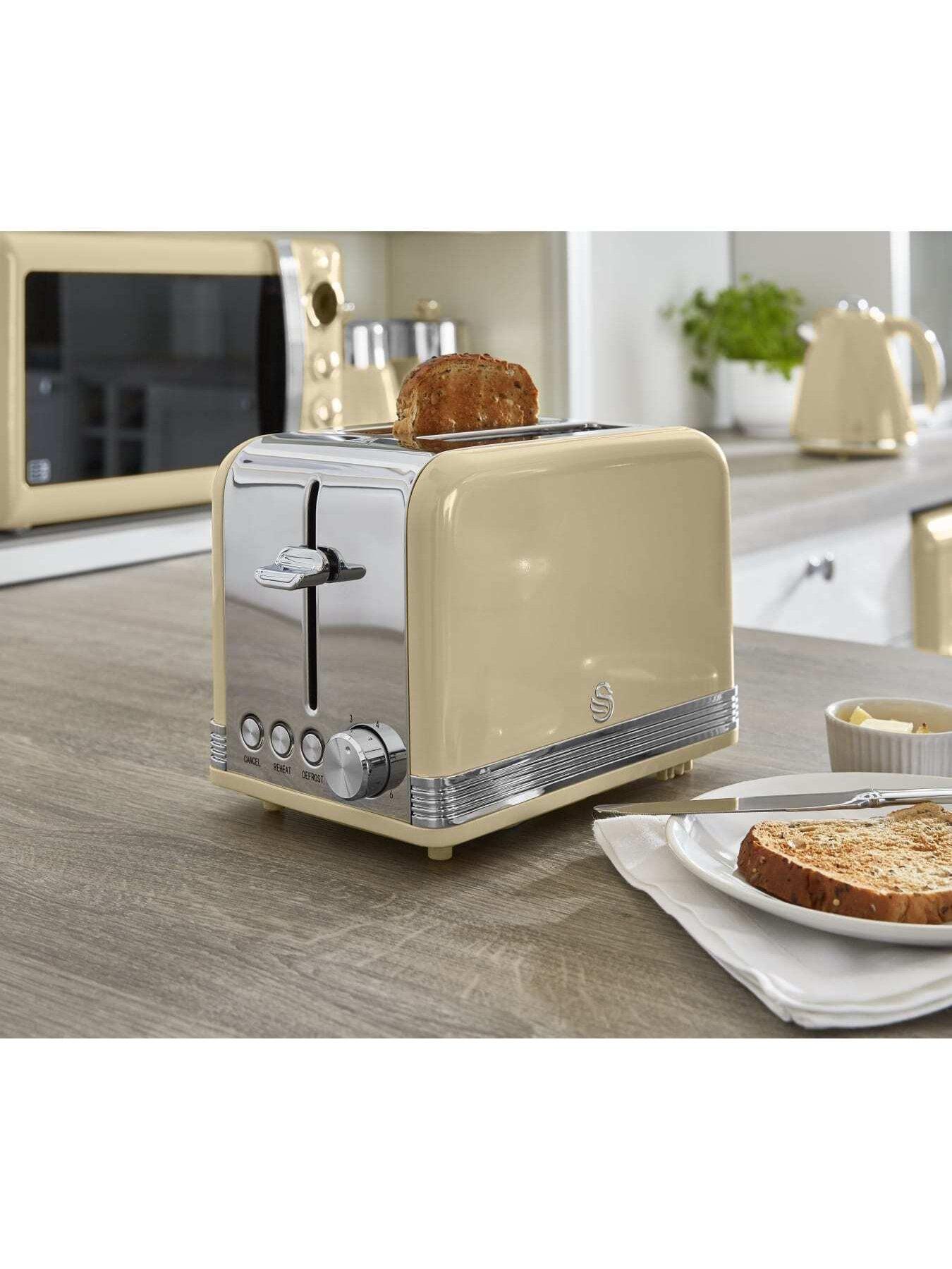 Swan ST19010CN Retro 2-Slice Toaster with Defrost/Reheat/Cancel ...