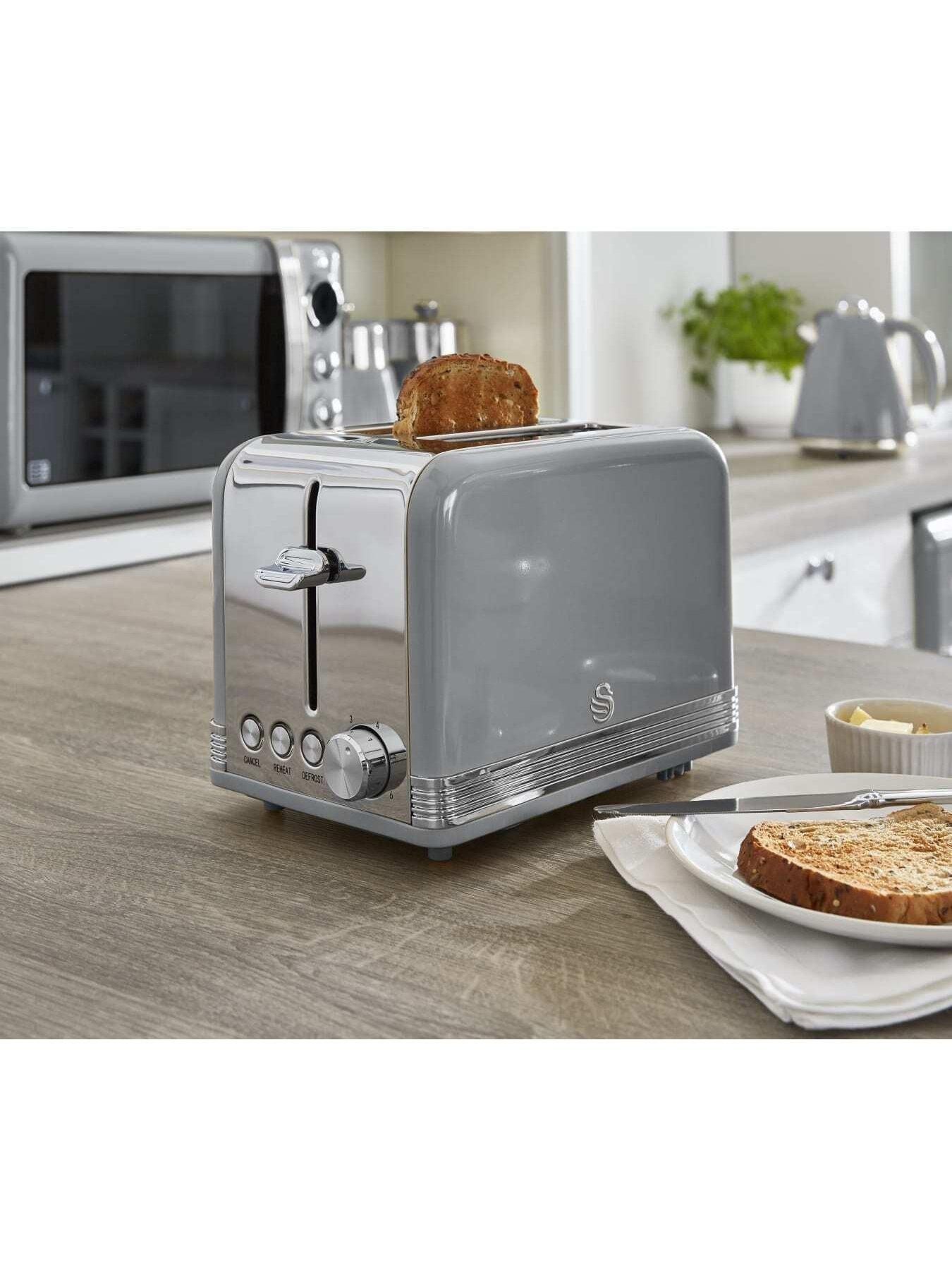 Swan ST19010GRN Retro 2-Slice Toaster with Defrost/Reheat/Cancel ...
