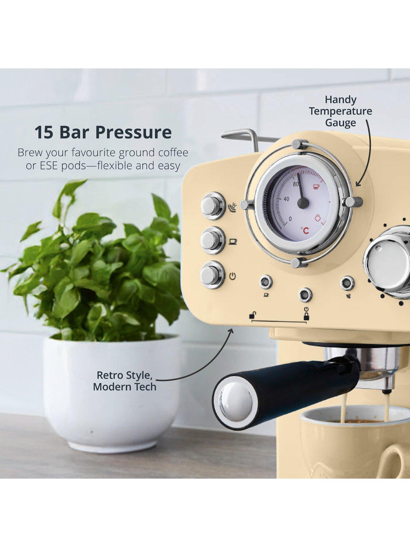 Swan SK22110CN Nordic Espresso Coffee Machine with Milk Frother, Steam ...