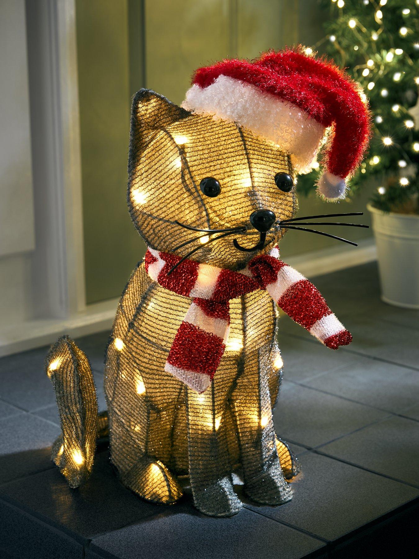 Very Home Halloween and Christmas Light-Up Cat Decoration | Very