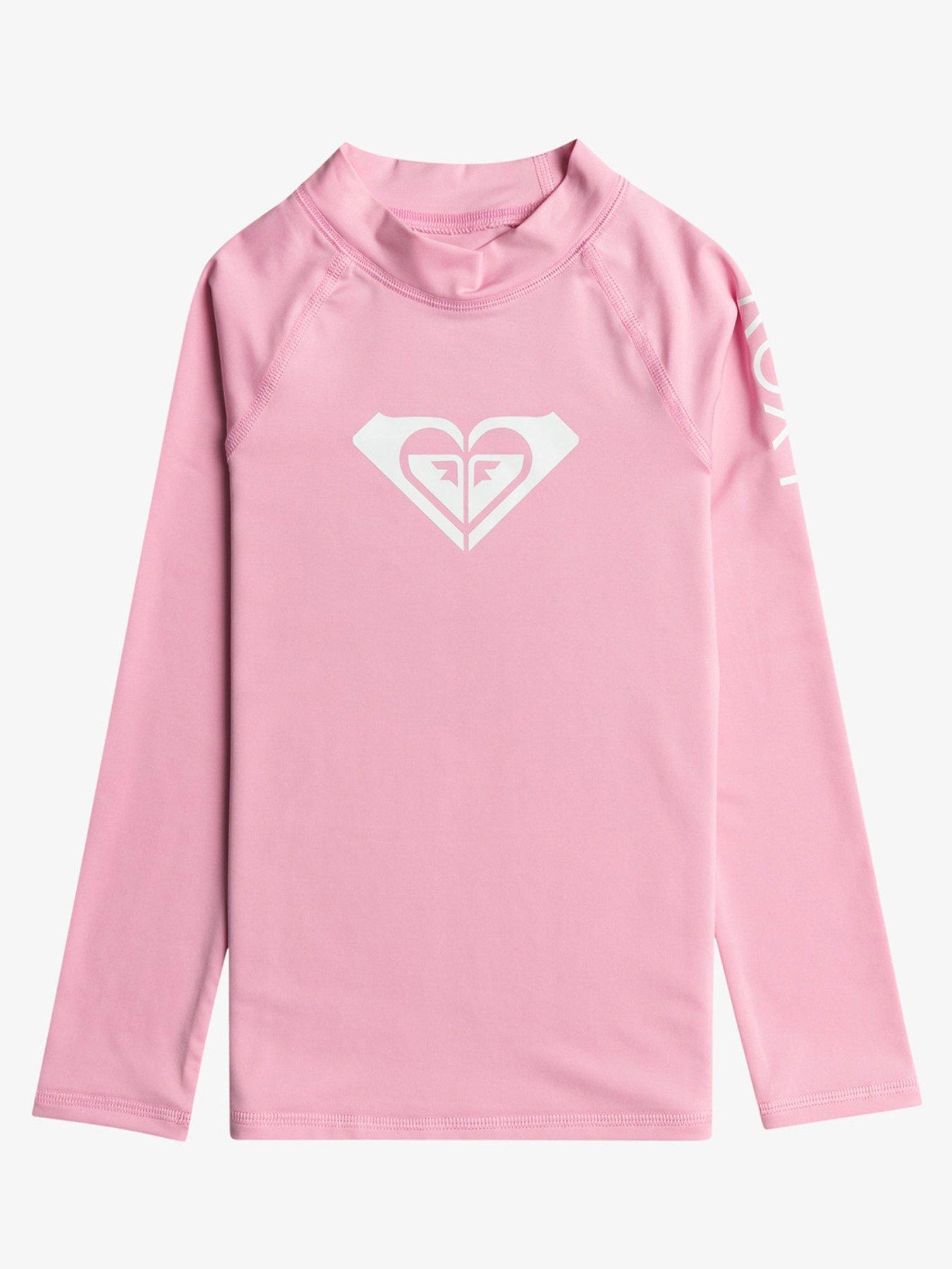 Roxy Girls Long Sleeve Rashguard With Upf 50 Sun Protection - Pink | Very