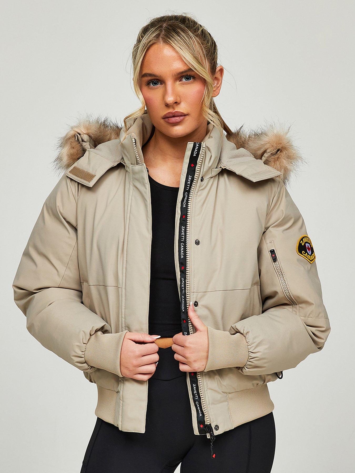 Zavetti Canada Olivia Hooded Bomber Jacket - Beige | Very