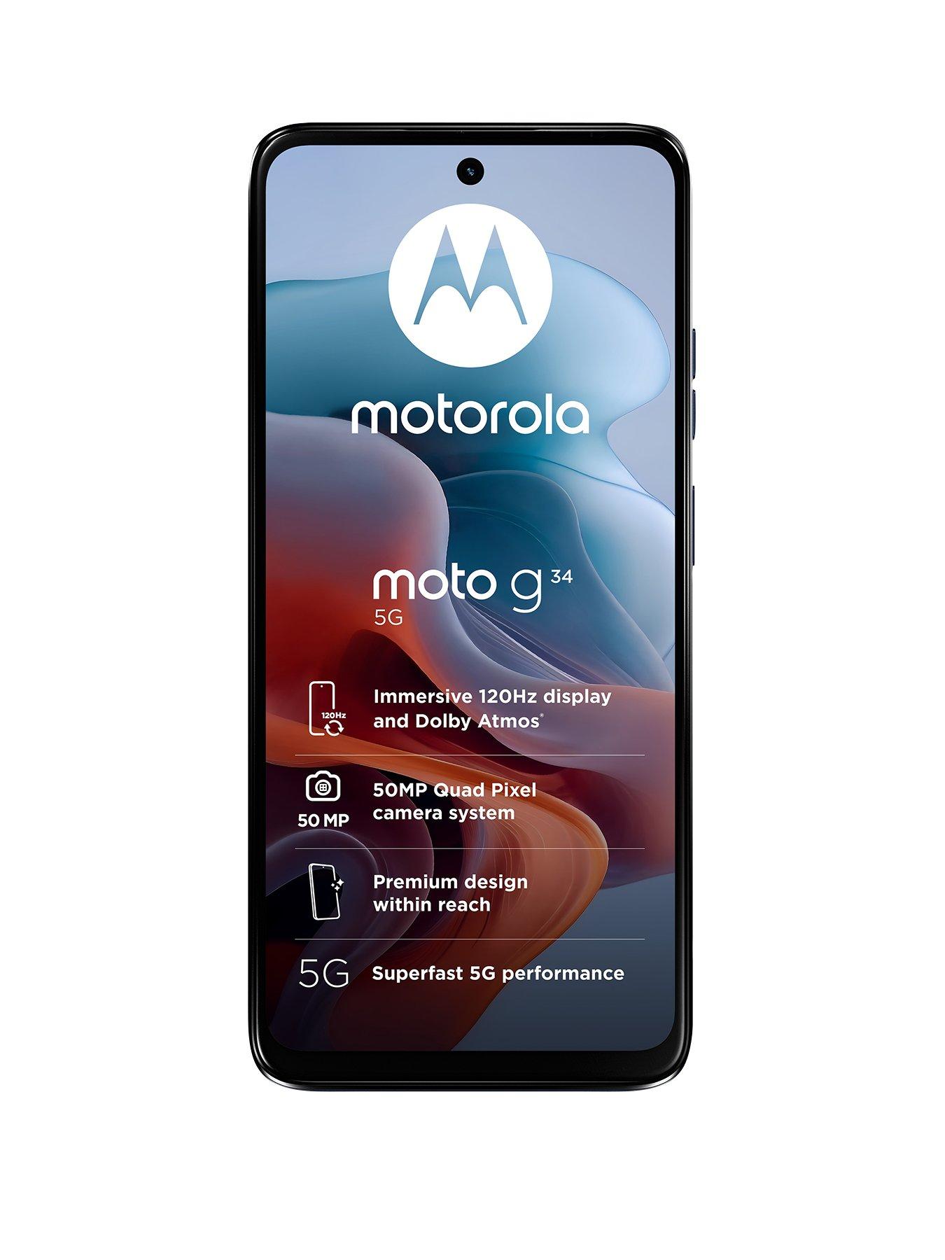 Motorola Moto G34 - 5G, Ice Blue | very.co.uk