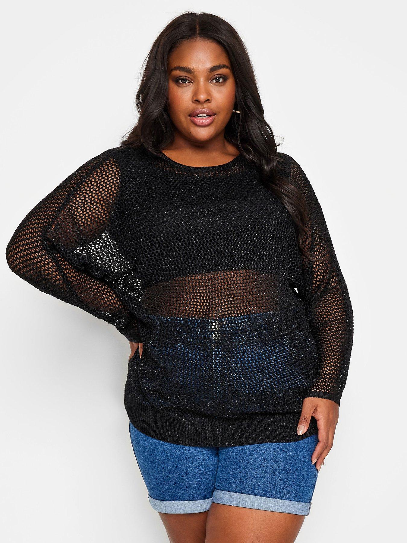 Yours Curve Open Back Batwing Jumper Black | Very