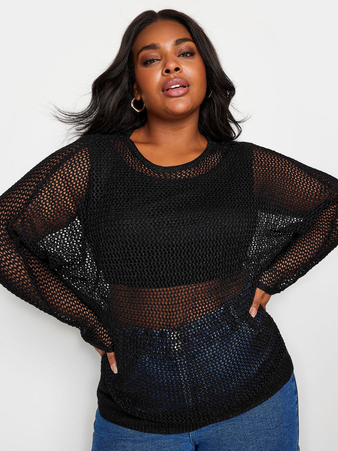 Yours Curve Open Back Batwing Jumper Black | Very