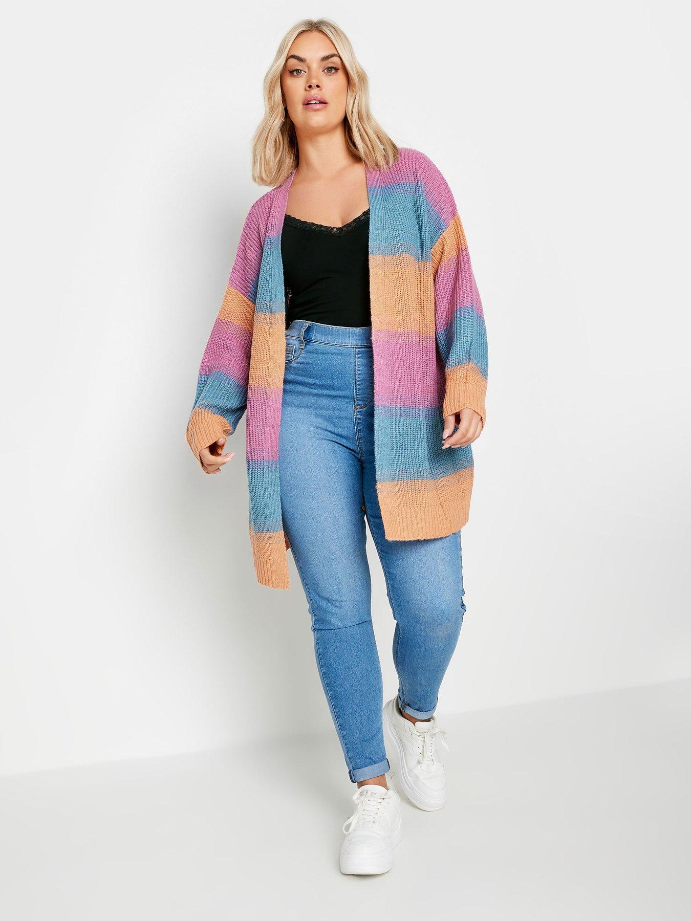 Yours Curve Space Dye Cardigan Denim Mix | Very