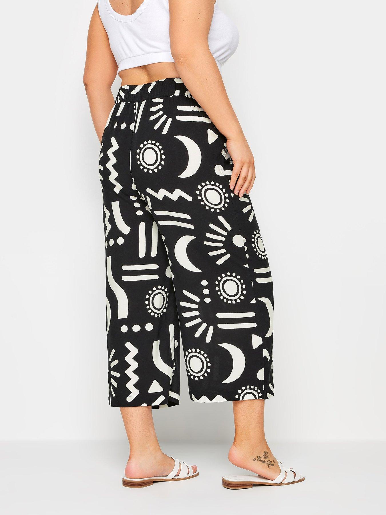Yours Curve Epp Woven Crop Fun Markings - Black | Very