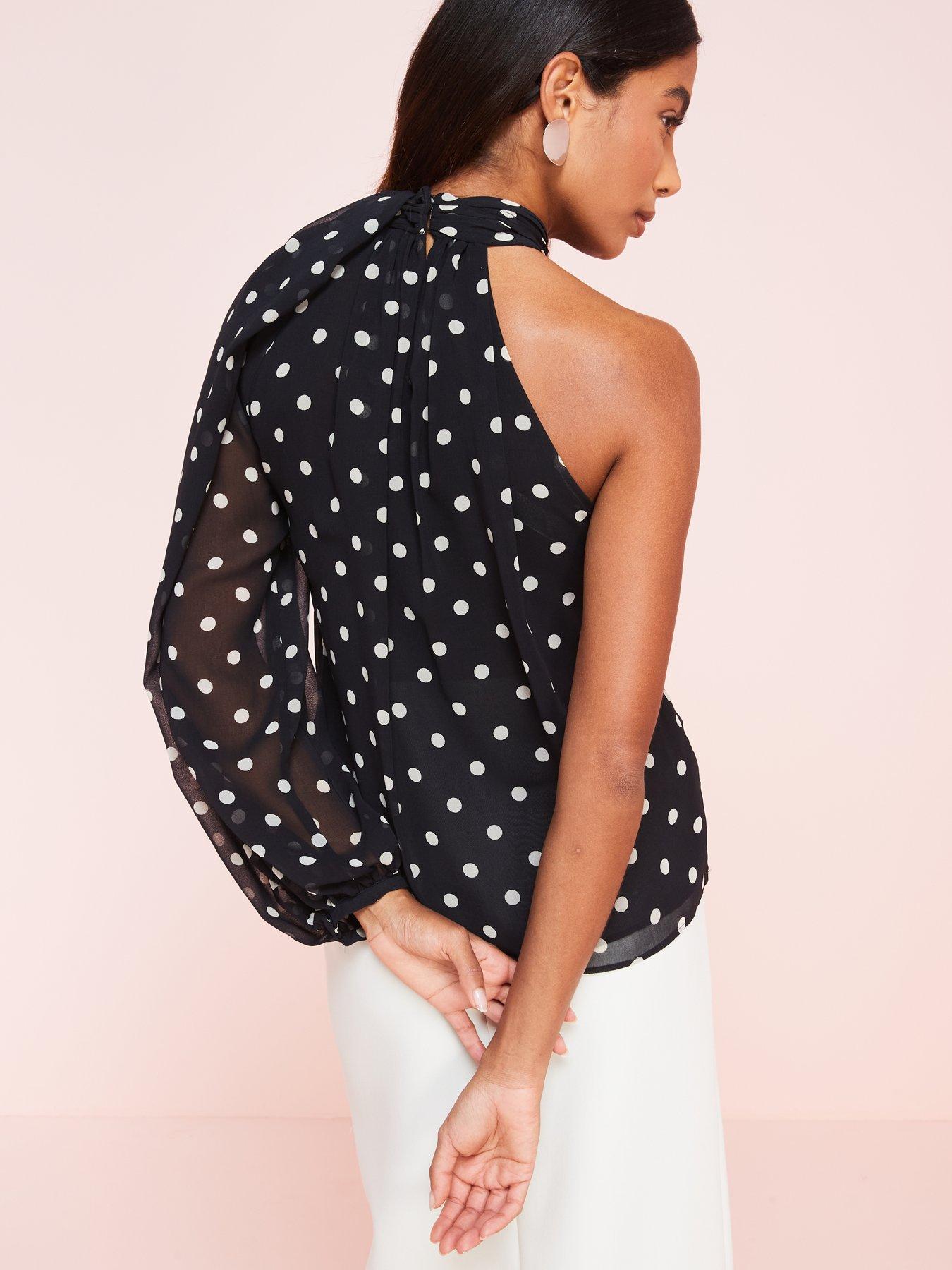 Mango Polka Dot One Shoulder Blouse | Very