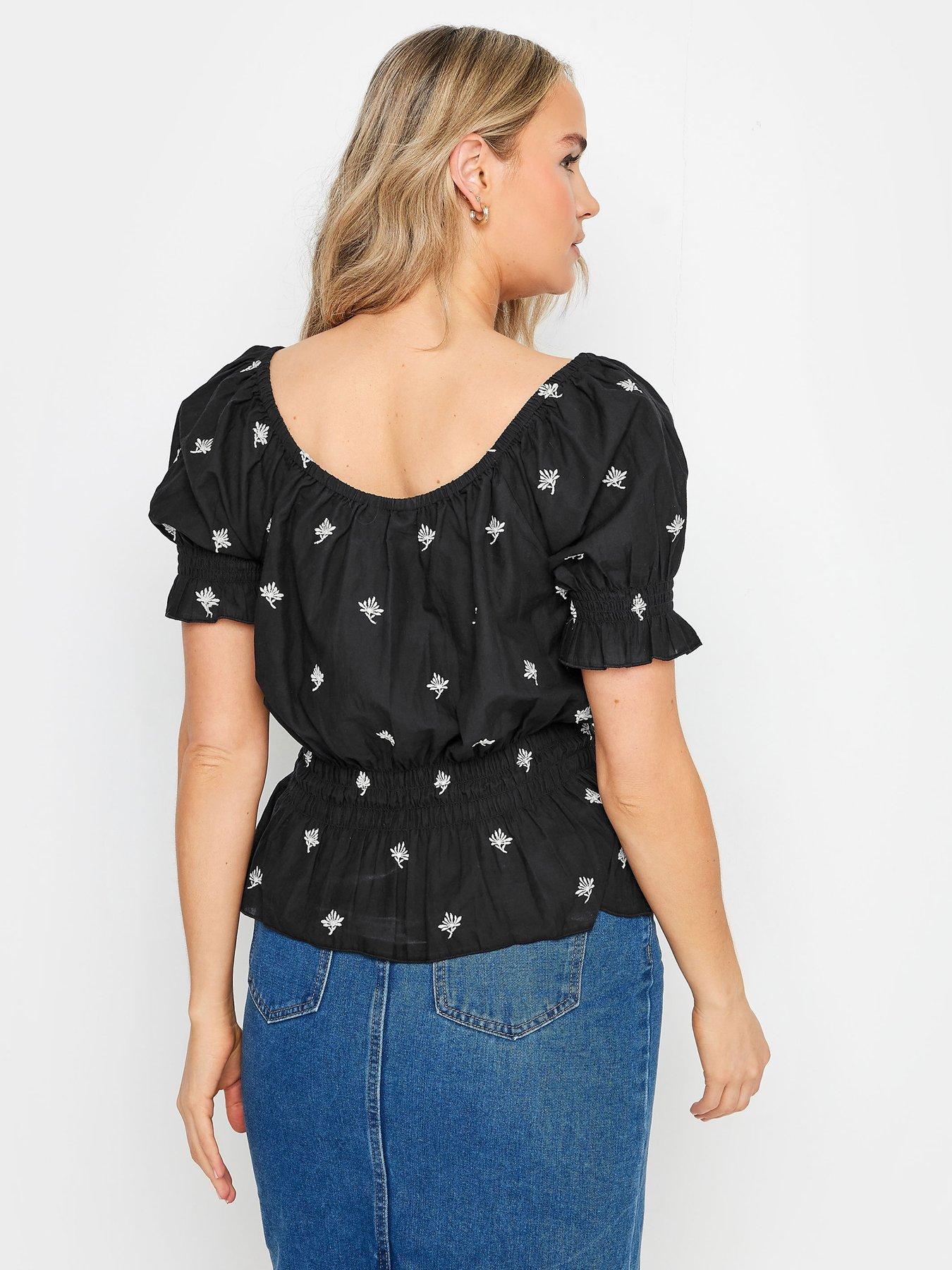 Long Tall Sally Tall Embroidered Gypsy Top - Black | Very