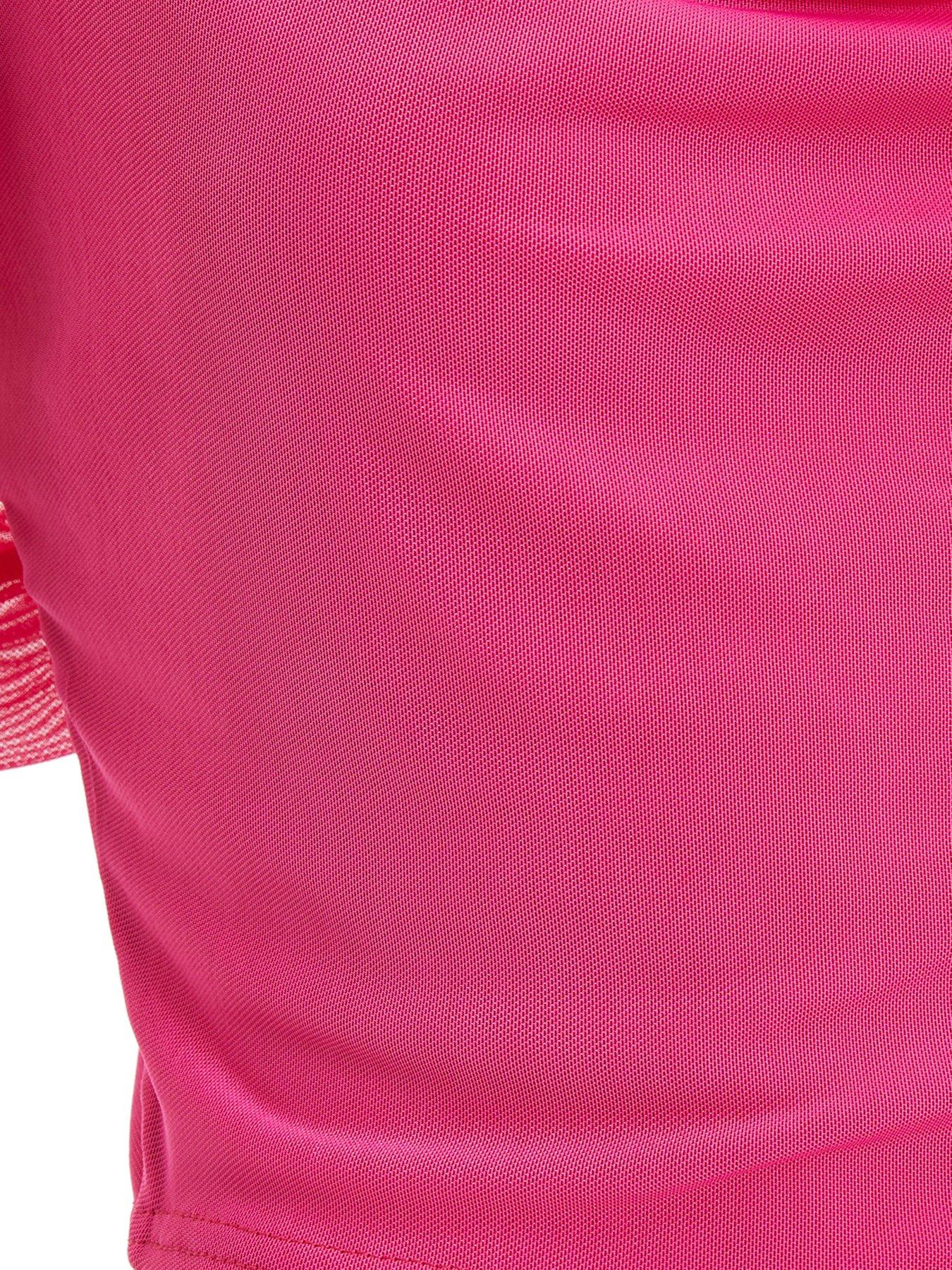 Quiz Pink Mesh Drop Shoulder Crop Top | Very