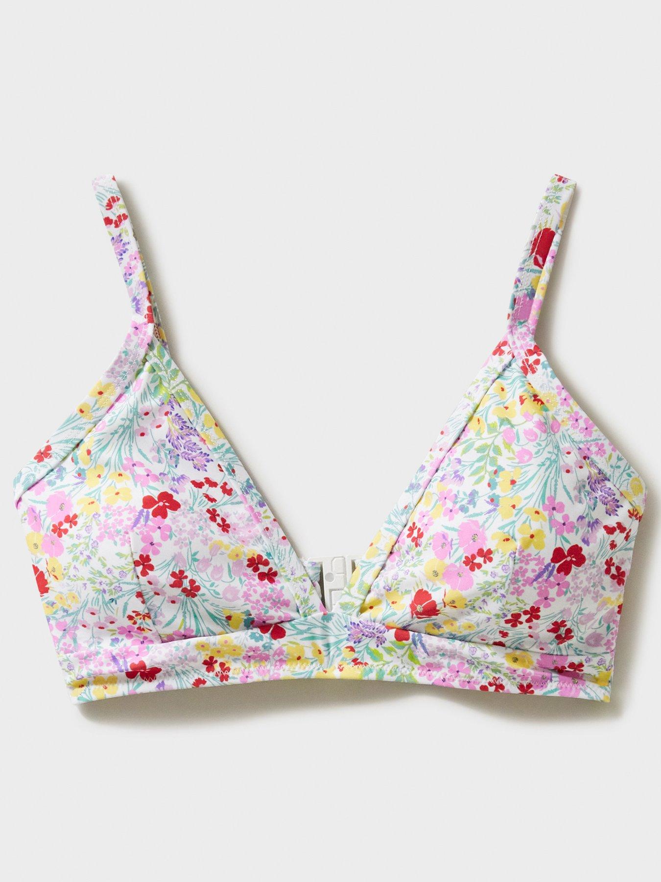 Crew Clothing Classic Print Triangle Bikini Top - Multi | Very.co.uk