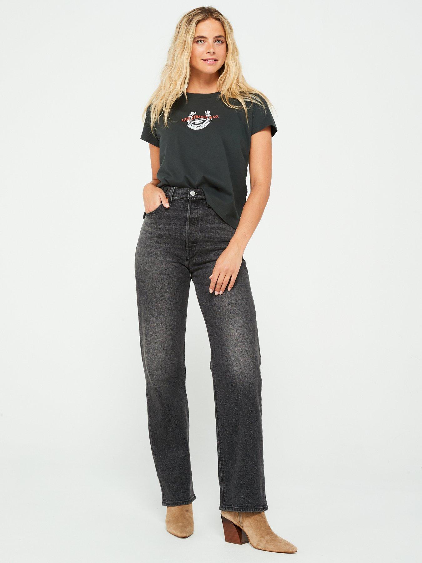 Levi's Ribcage Full-length Jeans - Static Noise Overload - Black | Very