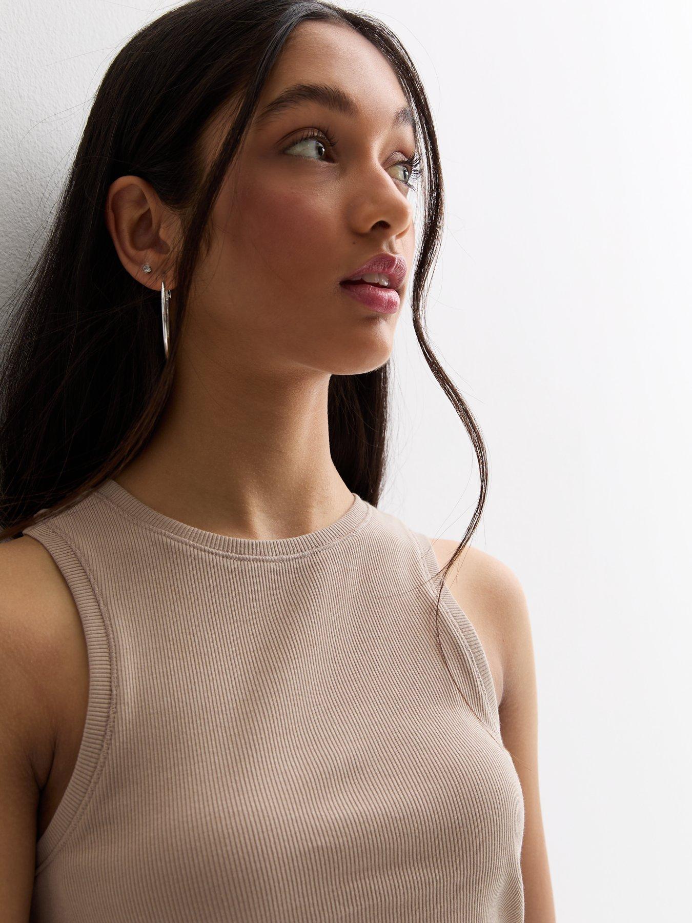 New Look 915 Girls Stone Ribbed Crop Tank Top | Very