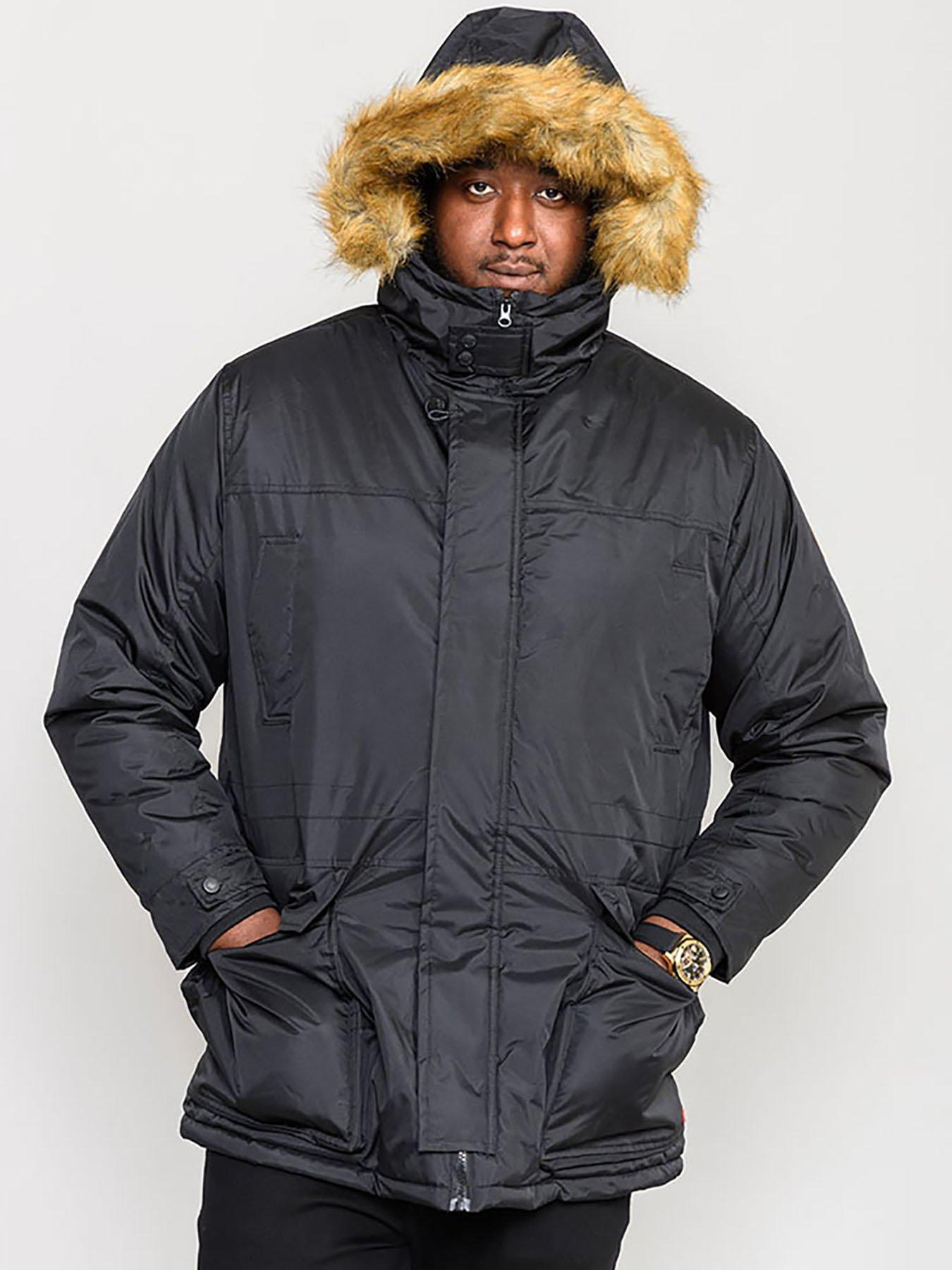 D555 Lovett Parka Style Jacket With Detachable Fur - Black | Very