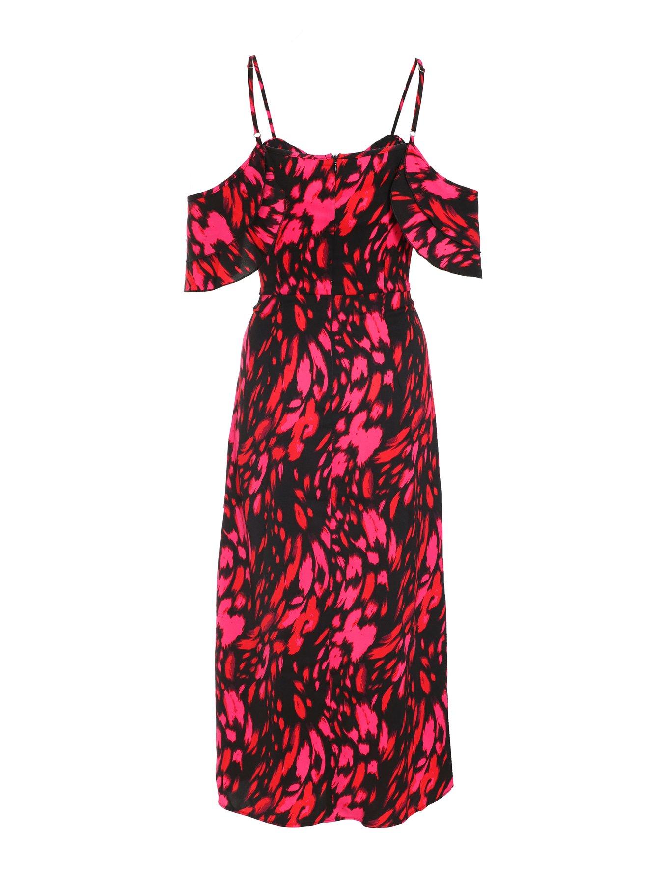 Quiz Pink Animal Print Drop Shoulder Midi Dress | Very