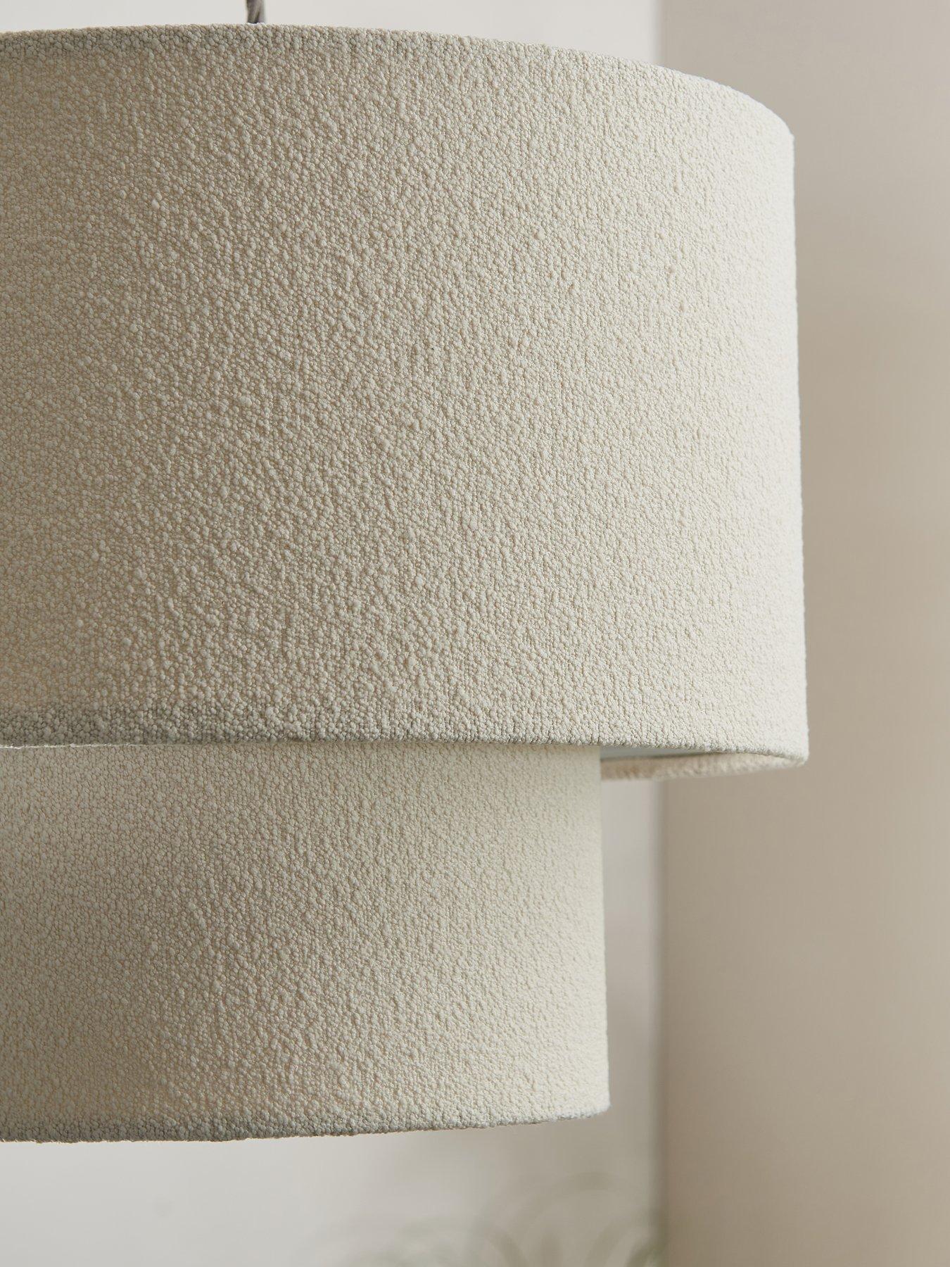 Very Home Boucle 2-Tier Easy-Fit Lightshade in White | Very