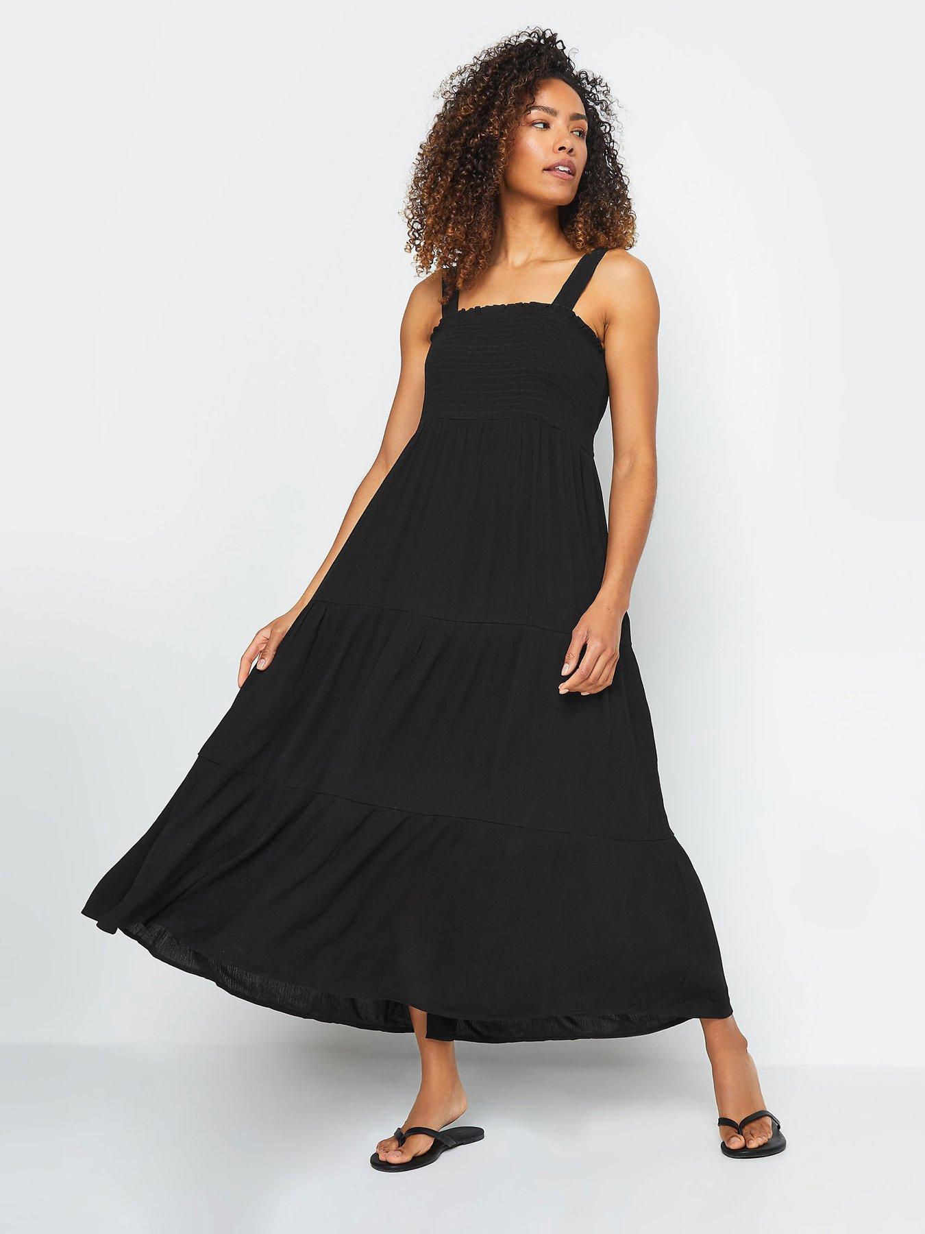 M&Co Black Shirred Crinkle Dress | Very