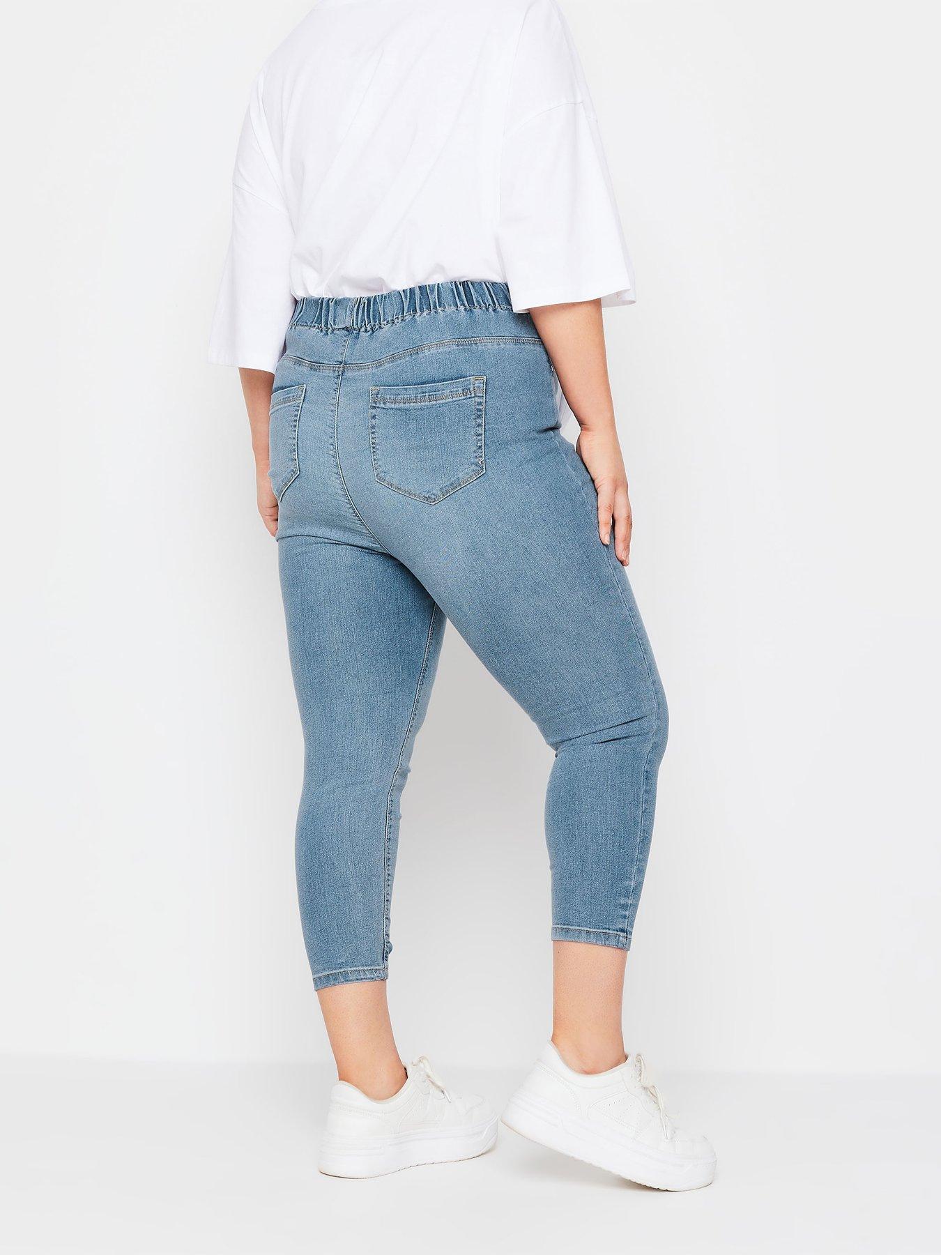 Yours Curve Jenny Crop Jeggings - Light Blue | Very