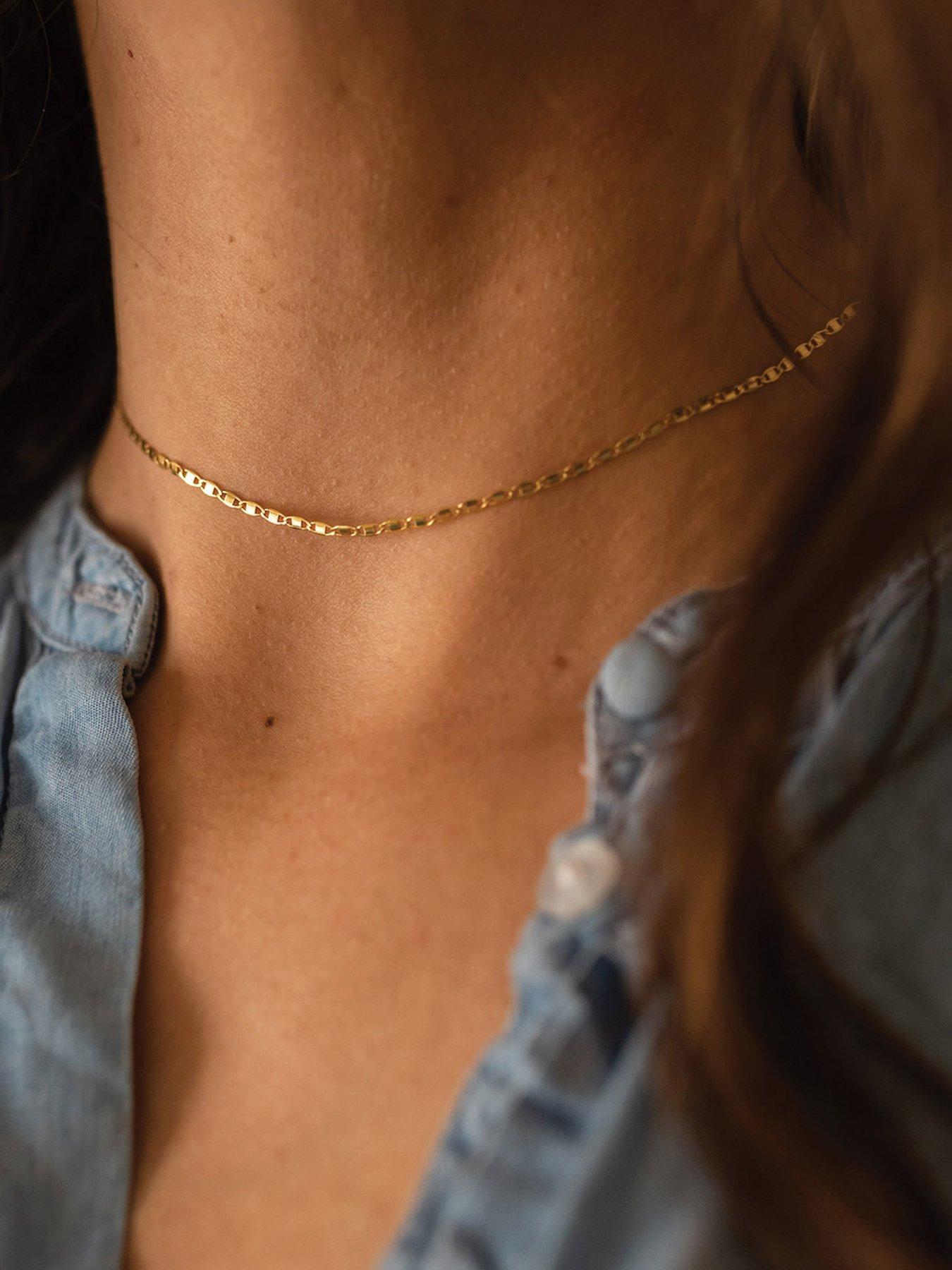 Elk Bloom Dainty 14K Gold Plated Chain Choker Very