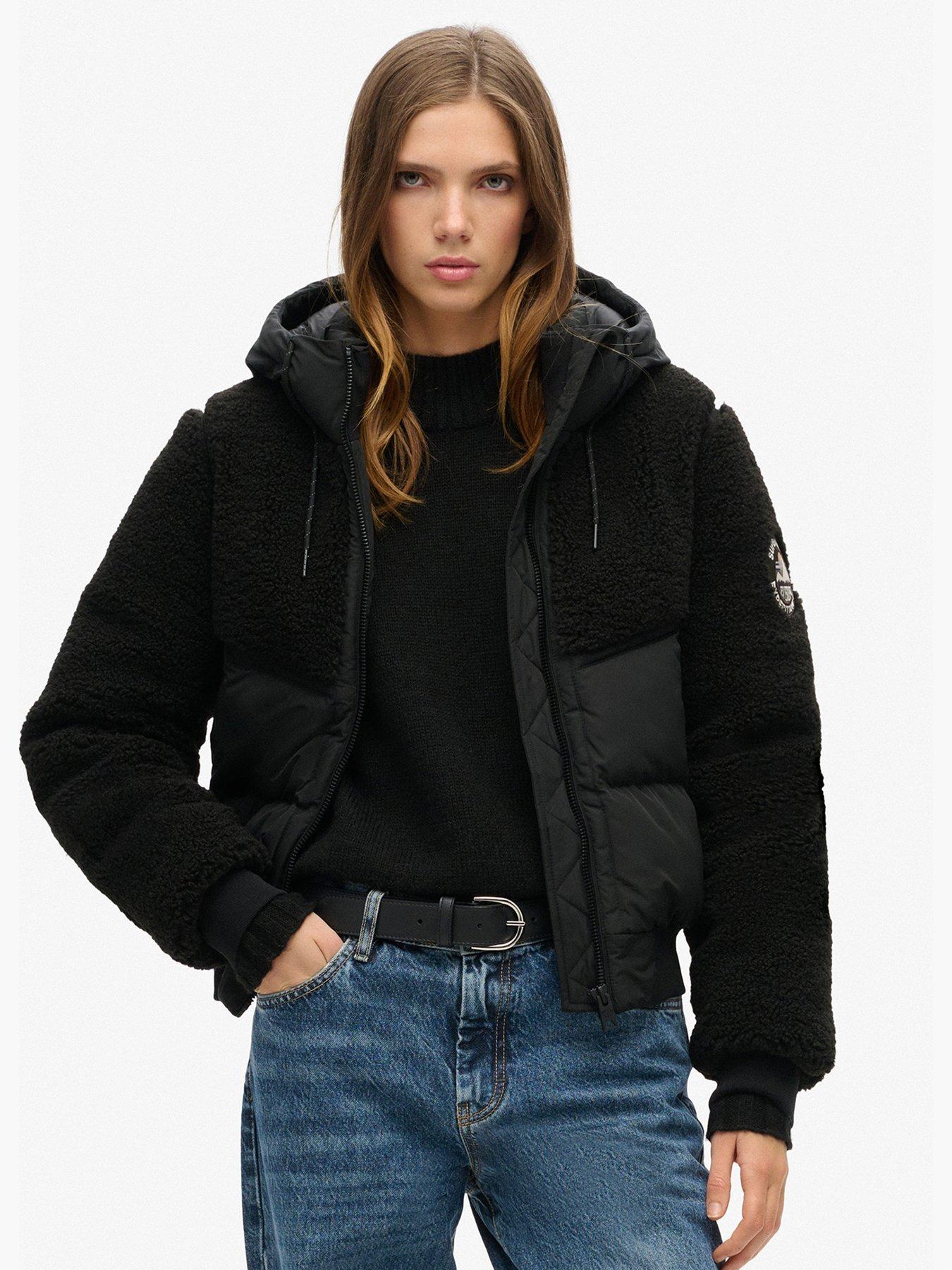 Superdry Everest Bomber Hybrid Jacket - Black | Very