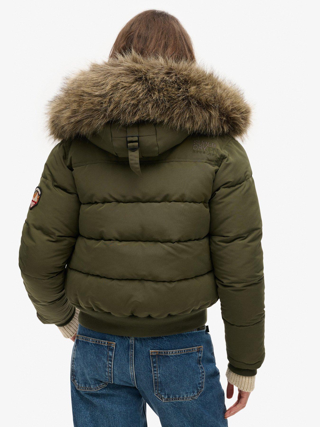 Superdry Everest Hooded Bomber Jacket - Green | Very