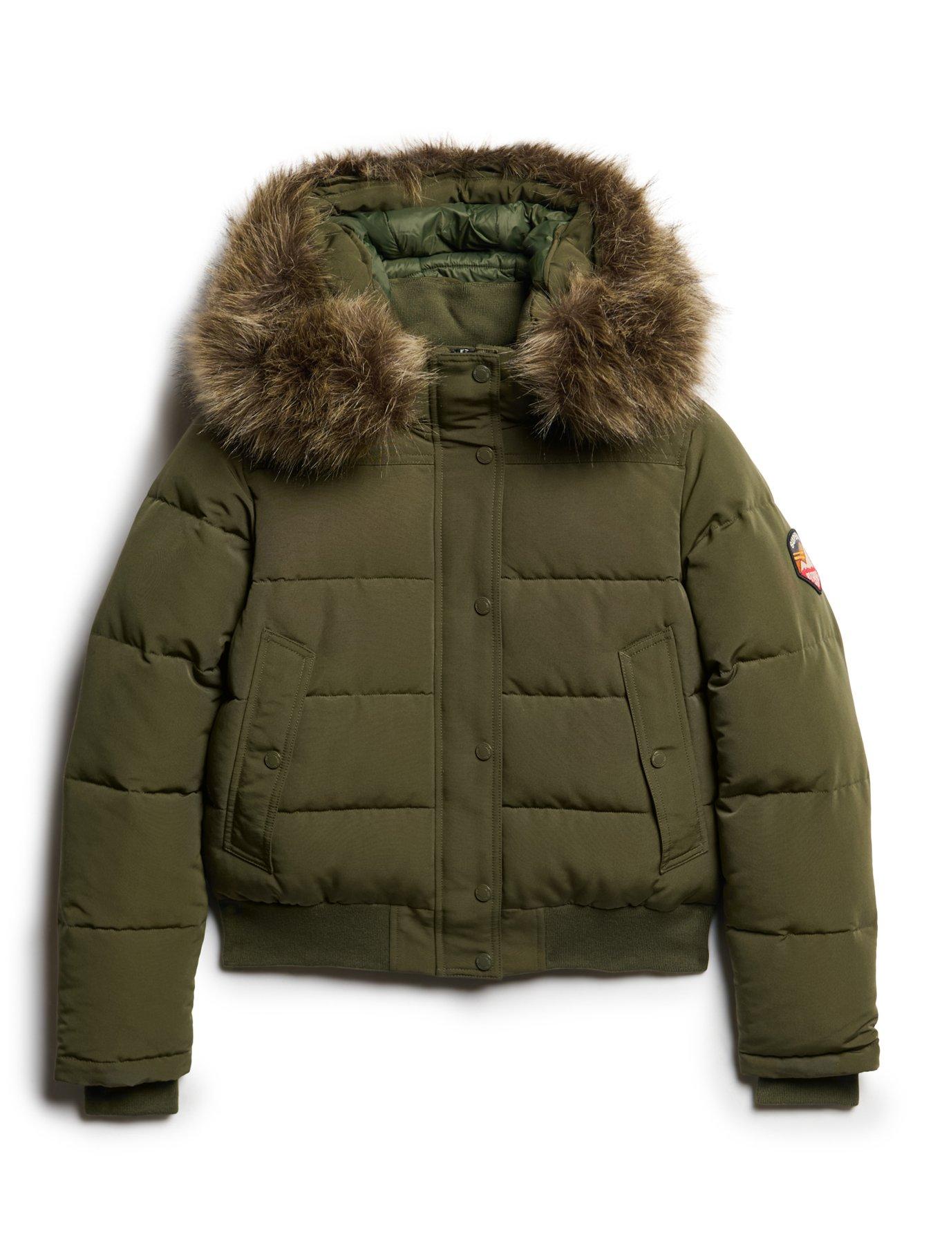 Superdry Everest Hooded Bomber Jacket - Green | Very