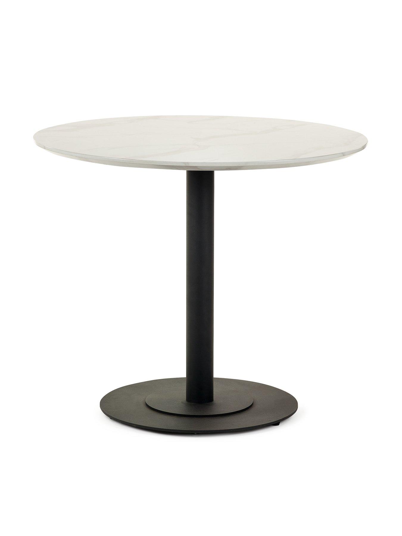 Julian Bowen Luca Round Table & 4 Iris Ivory Chairs | Very