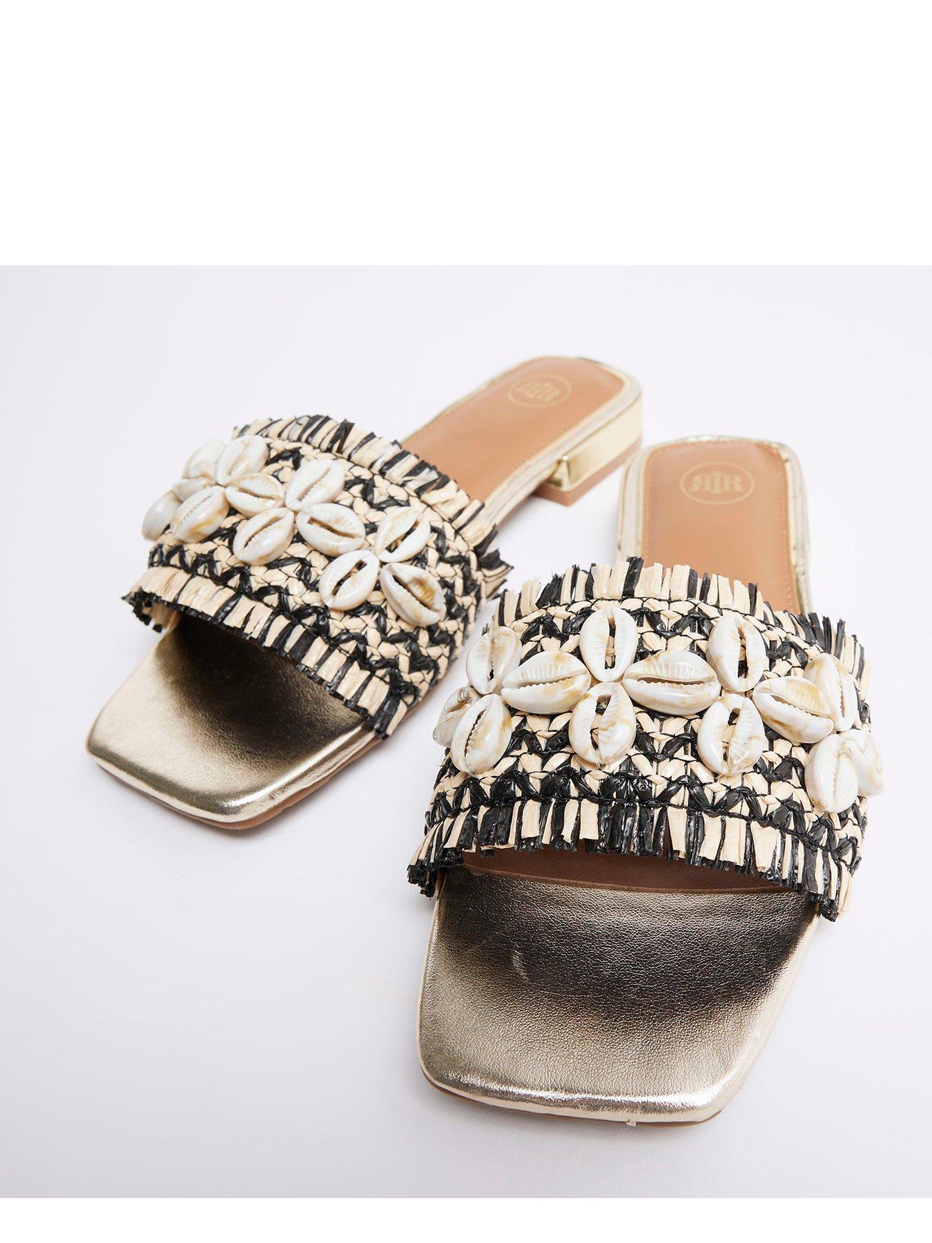 River Island Raffia Embellished Mule - Beige | Very