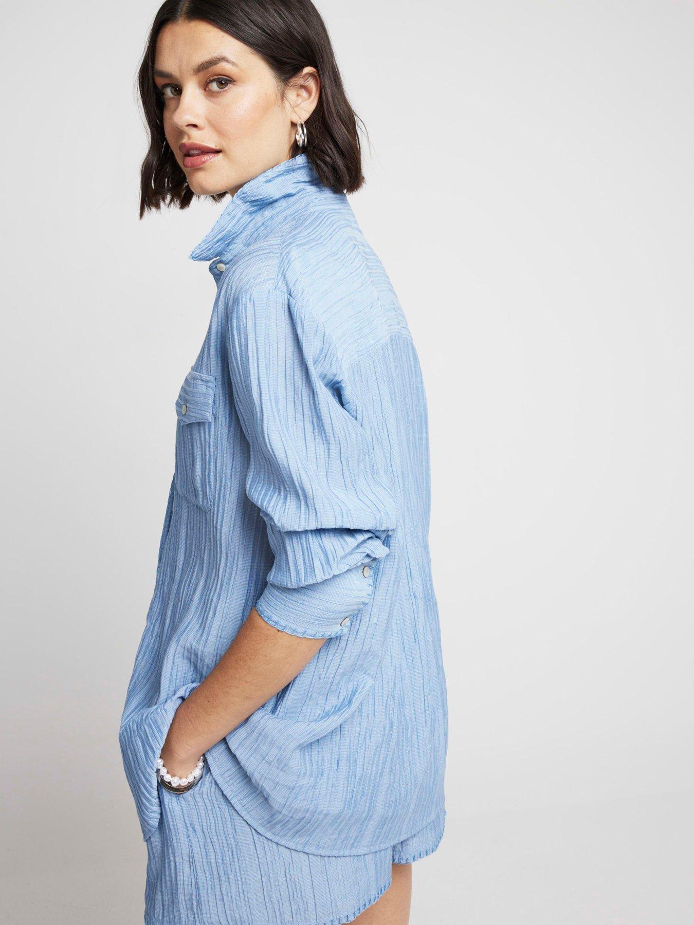River Island Pocket Detail Shirt Blue Very