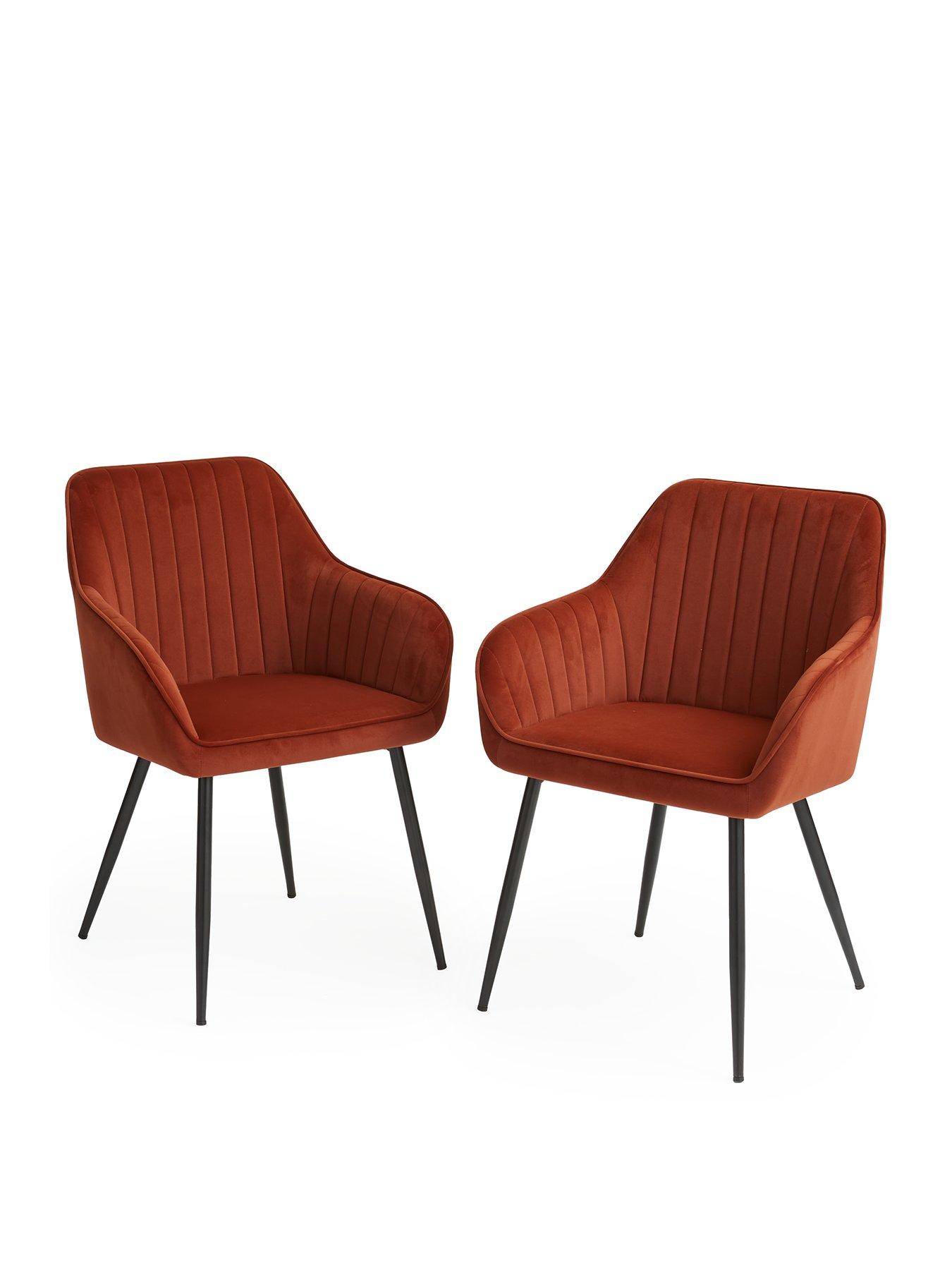 The Very Collection Alisha Pair of Fabric Dining Chairs - Rust - FSC ...