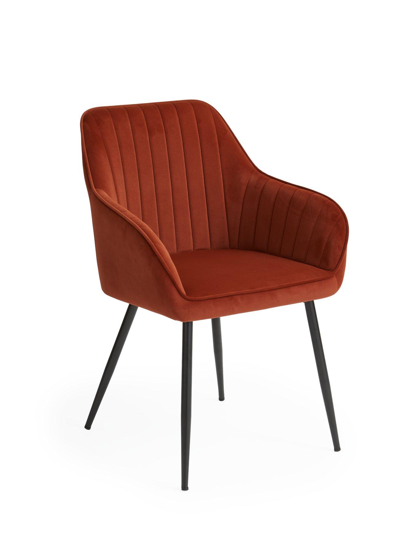 Very Home Alisha Pair of Fabric Dining Chairs - Rust - FSC® Certified ...