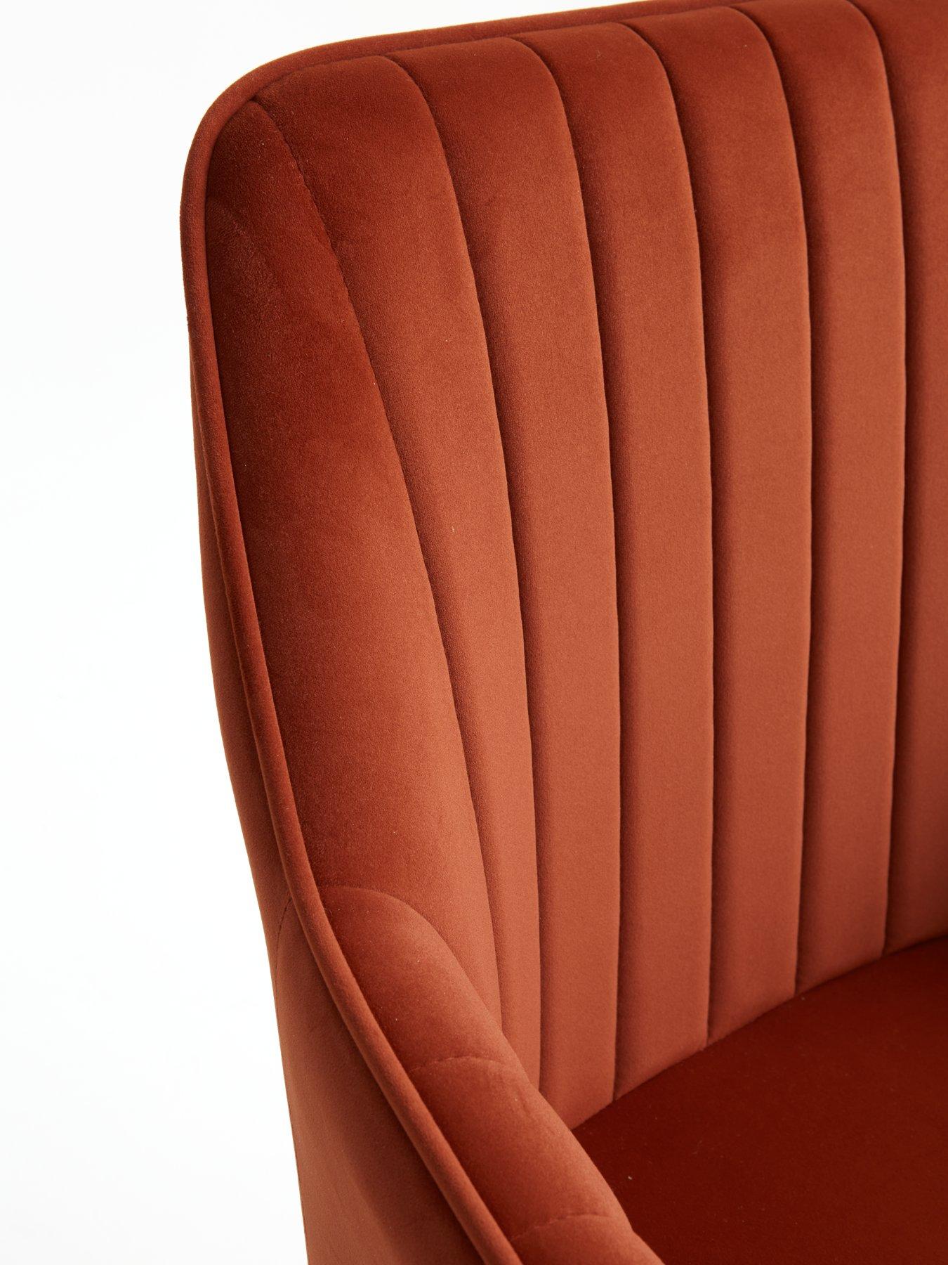 Very Home Alisha Pair of Fabric Dining Chairs - Rust - FSC® Certified ...