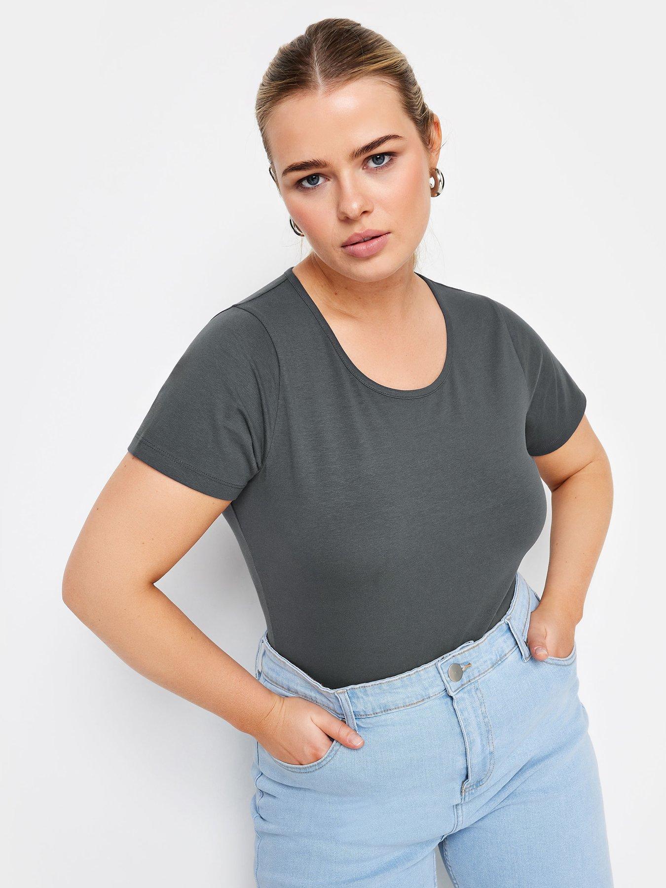 Yours Curve Short Sleeve Body Grey | Very