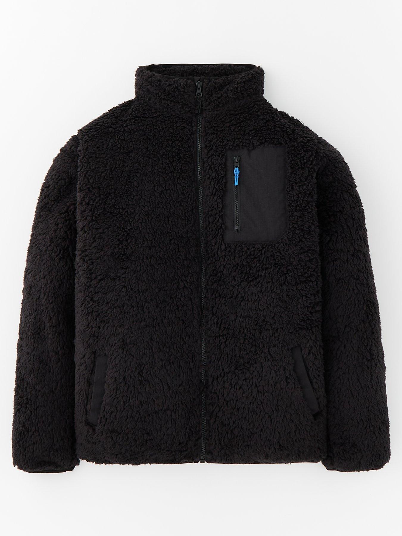 V by Very Boys Athleisure Borg Jacket - Black | Very