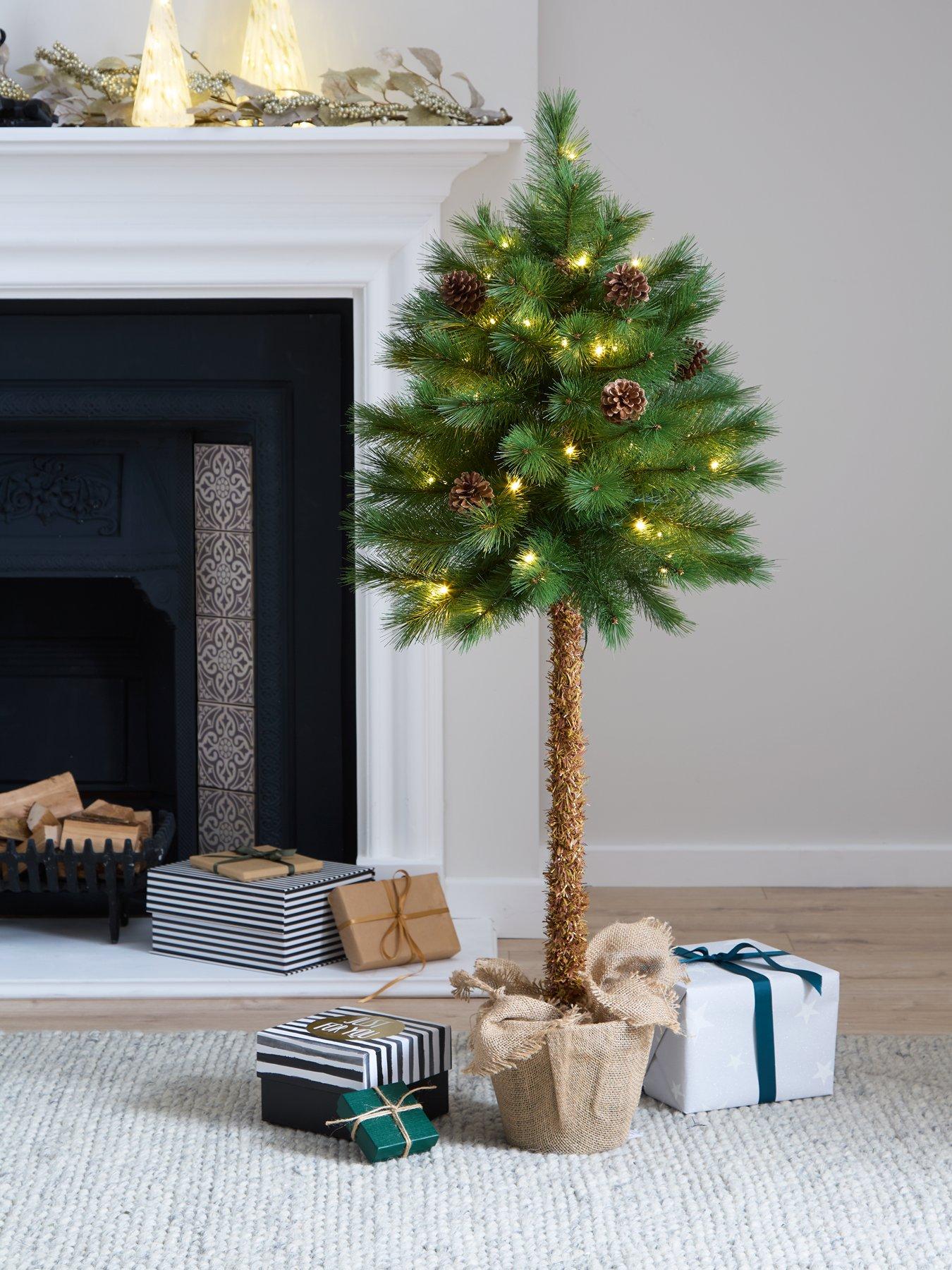 Very Home 4ft Lit Parasol Christmas Tree in Hessian Bag | Very