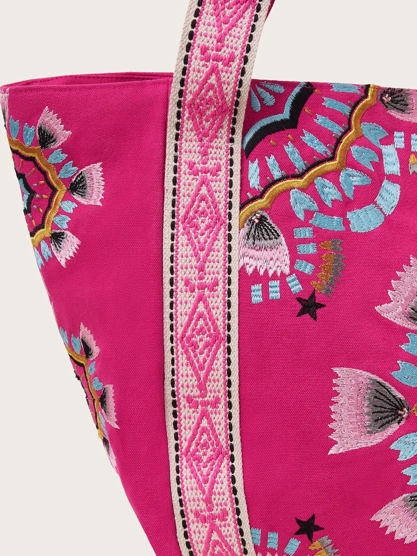 Monsoon Printed Pink Beach Bag | Very.co.uk