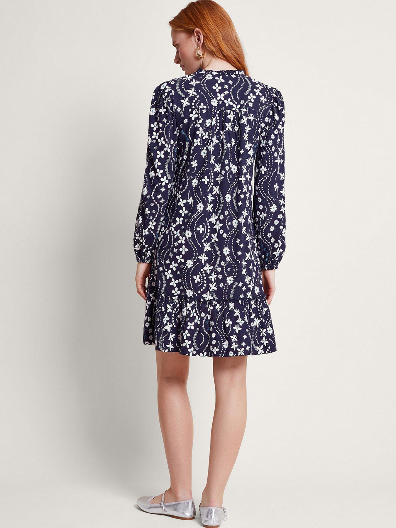 Monsoon Serena Print Dress Blue | Very