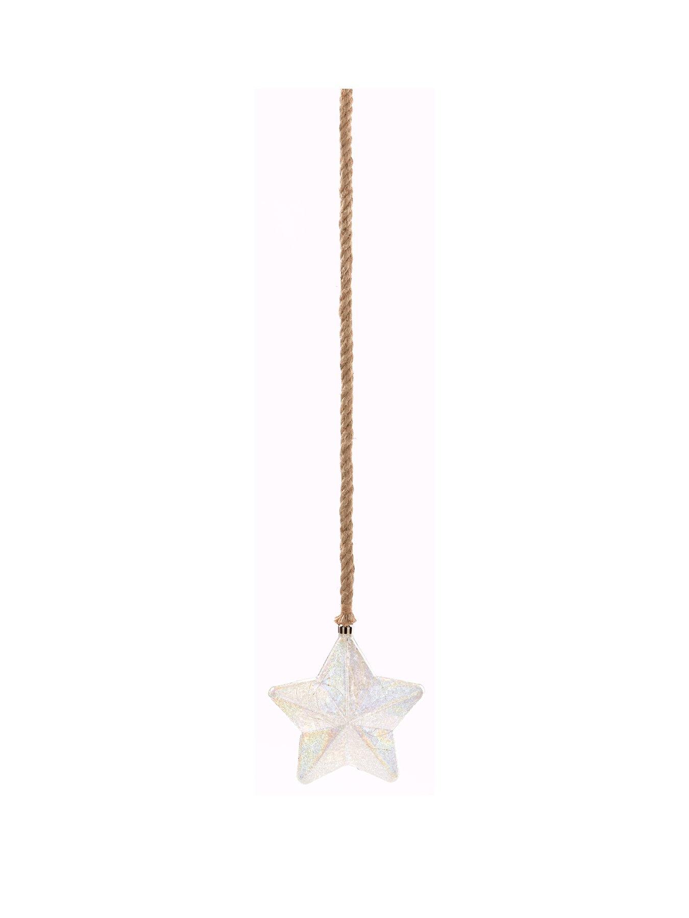 Very Home Light Up Frosted Star On Rope Christmas Decoration | Very