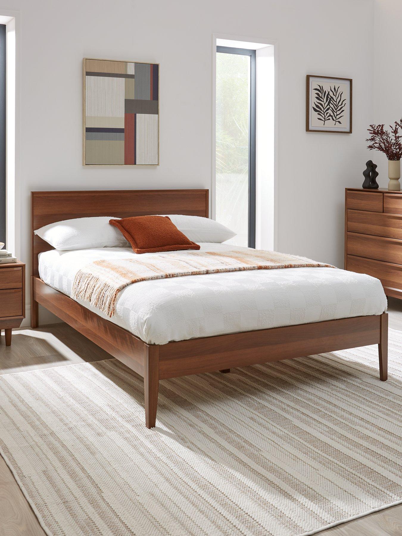 Marcel Walnut Bed with Mattress Options Buy SAVE