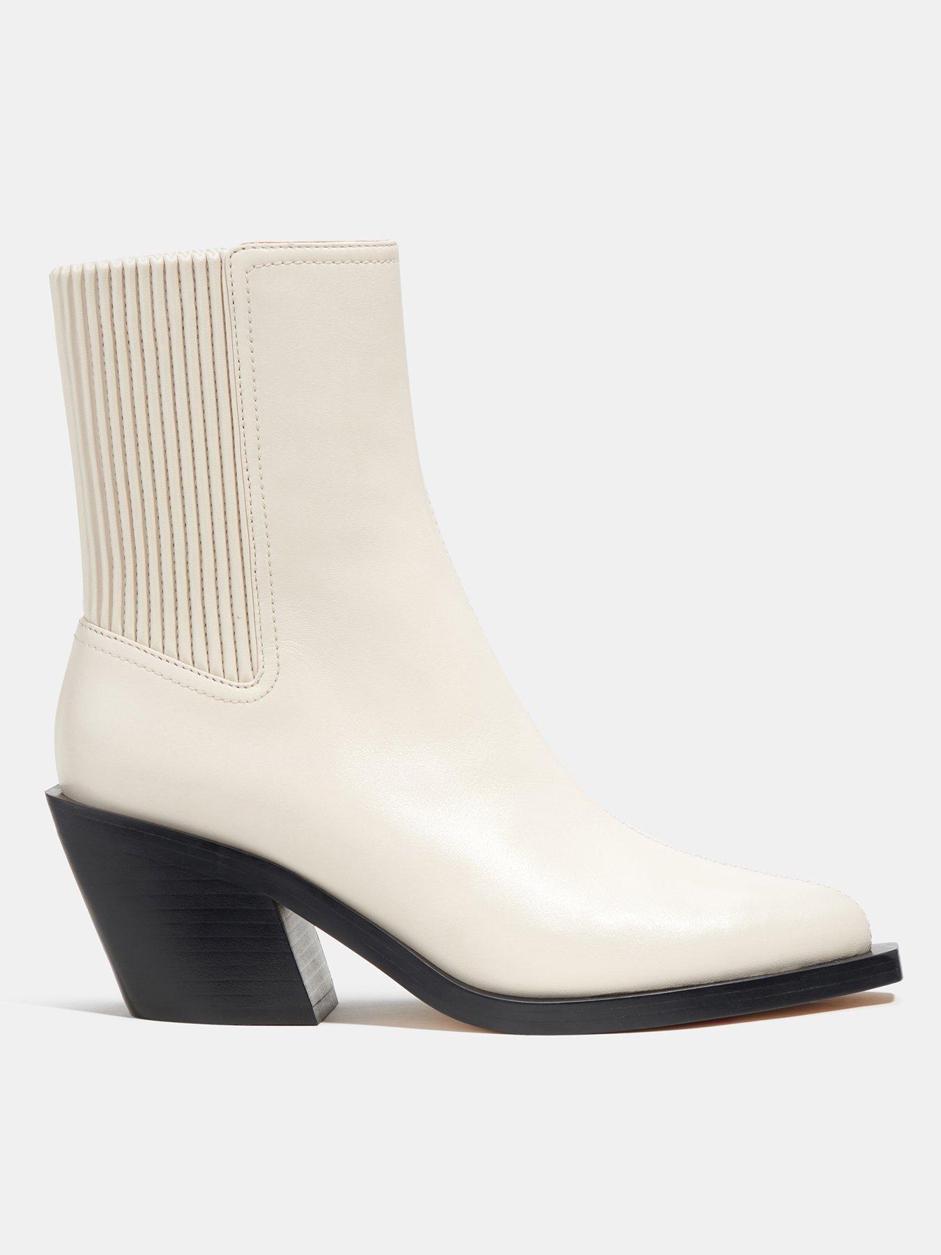 COACH Prestyn Leather Booties - White | Very