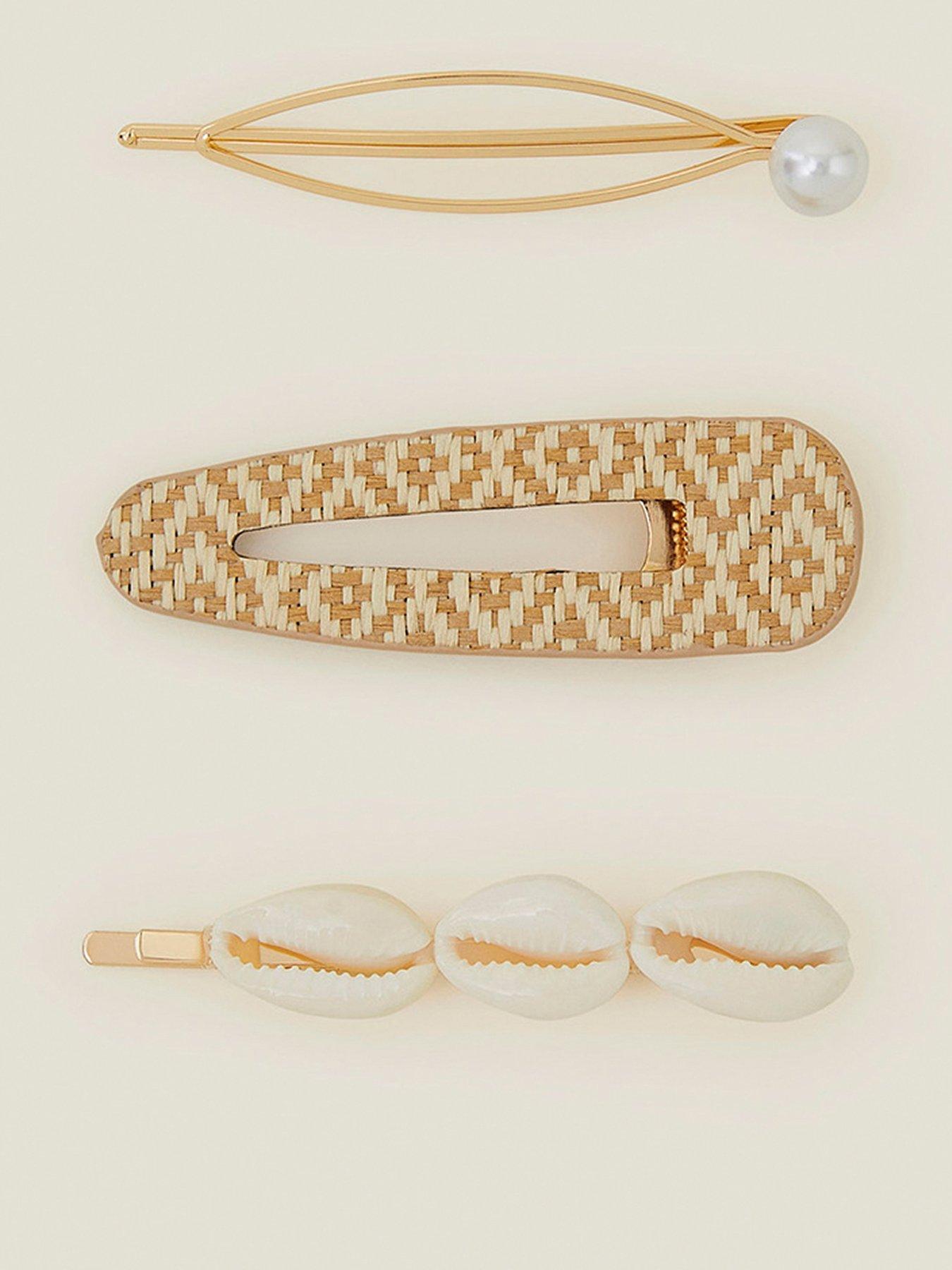 Accessorize 3 X Shell Raffia Clips | Very