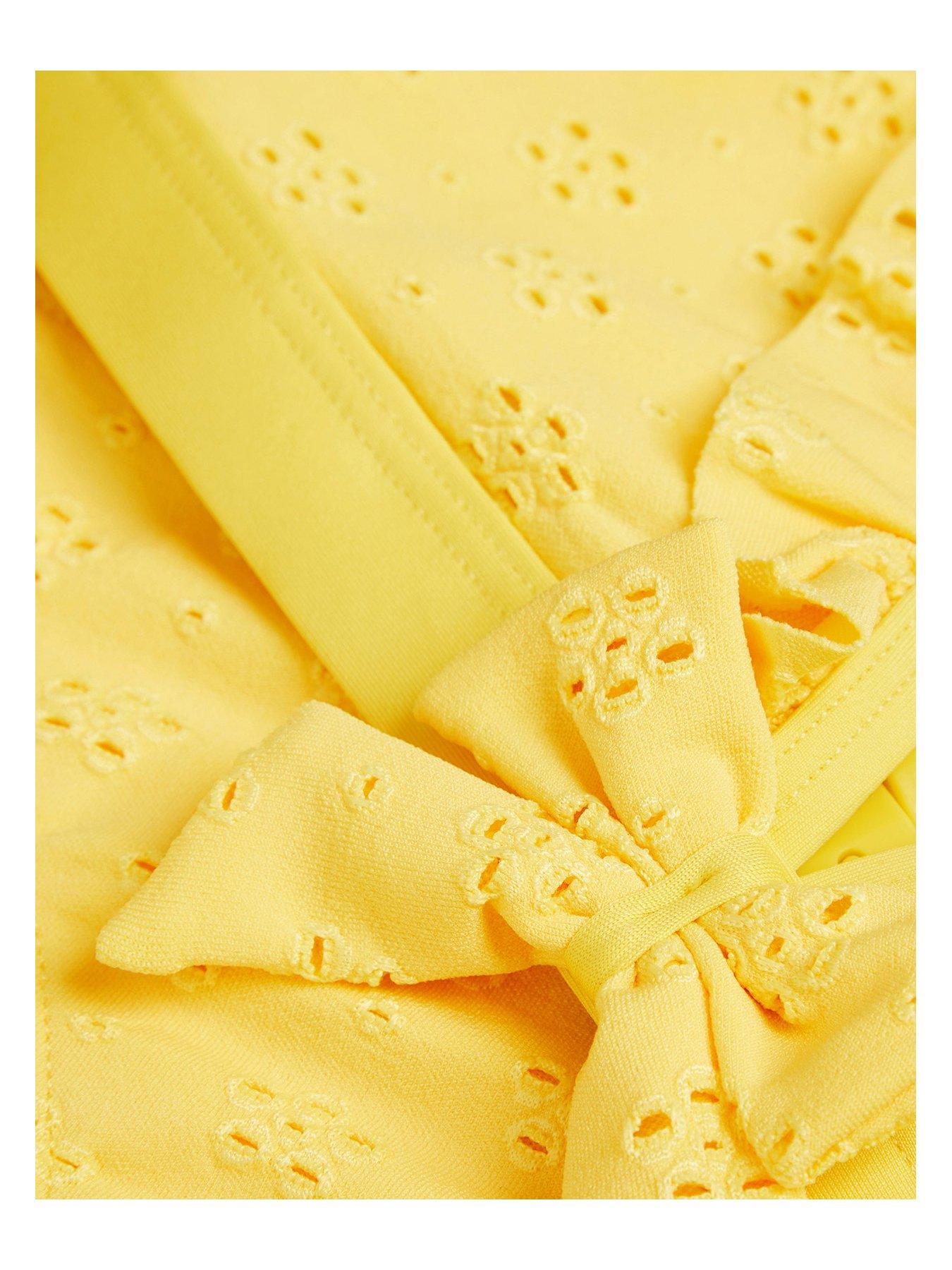Monsoon Girls Broderie Triangle Bikini - Yellow | Very
