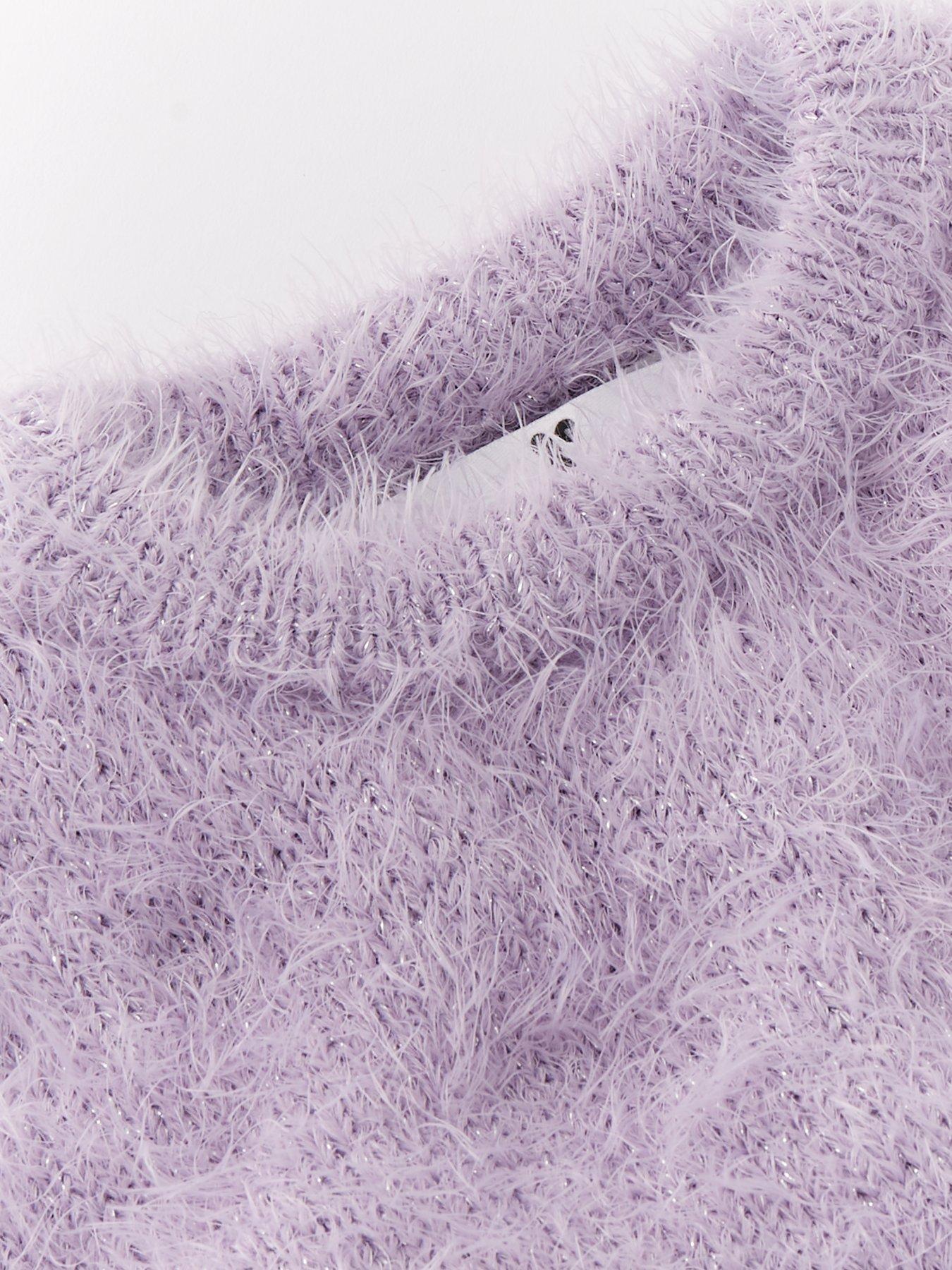 V by Very Girls Purple Fluffy Jumper | Very
