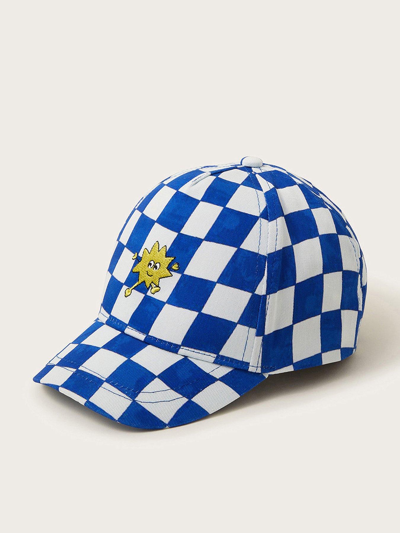 Monsoon Boys Check Applique Cap - Blue | Very