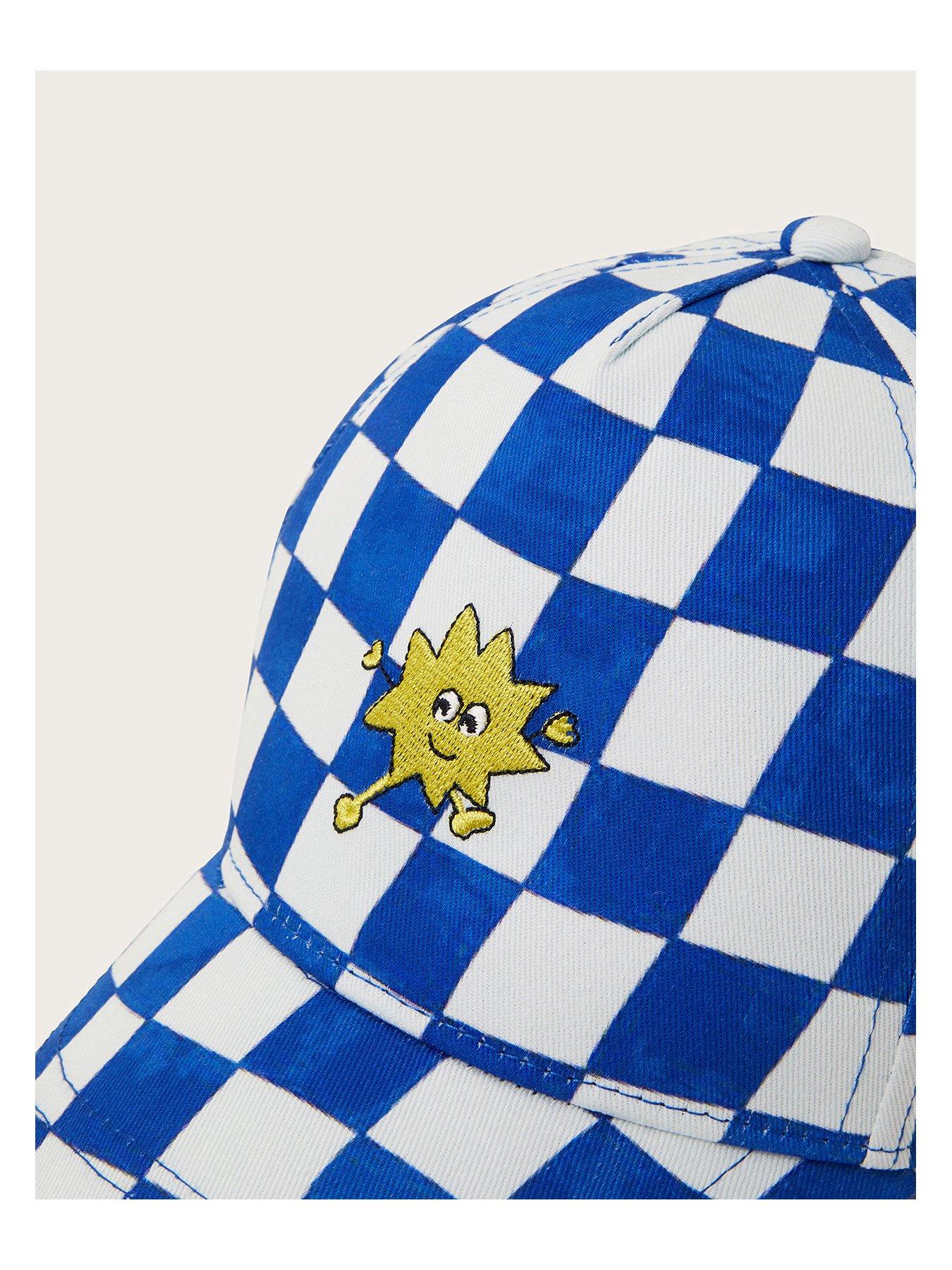 Monsoon Boys Check Applique Cap - Blue | Very