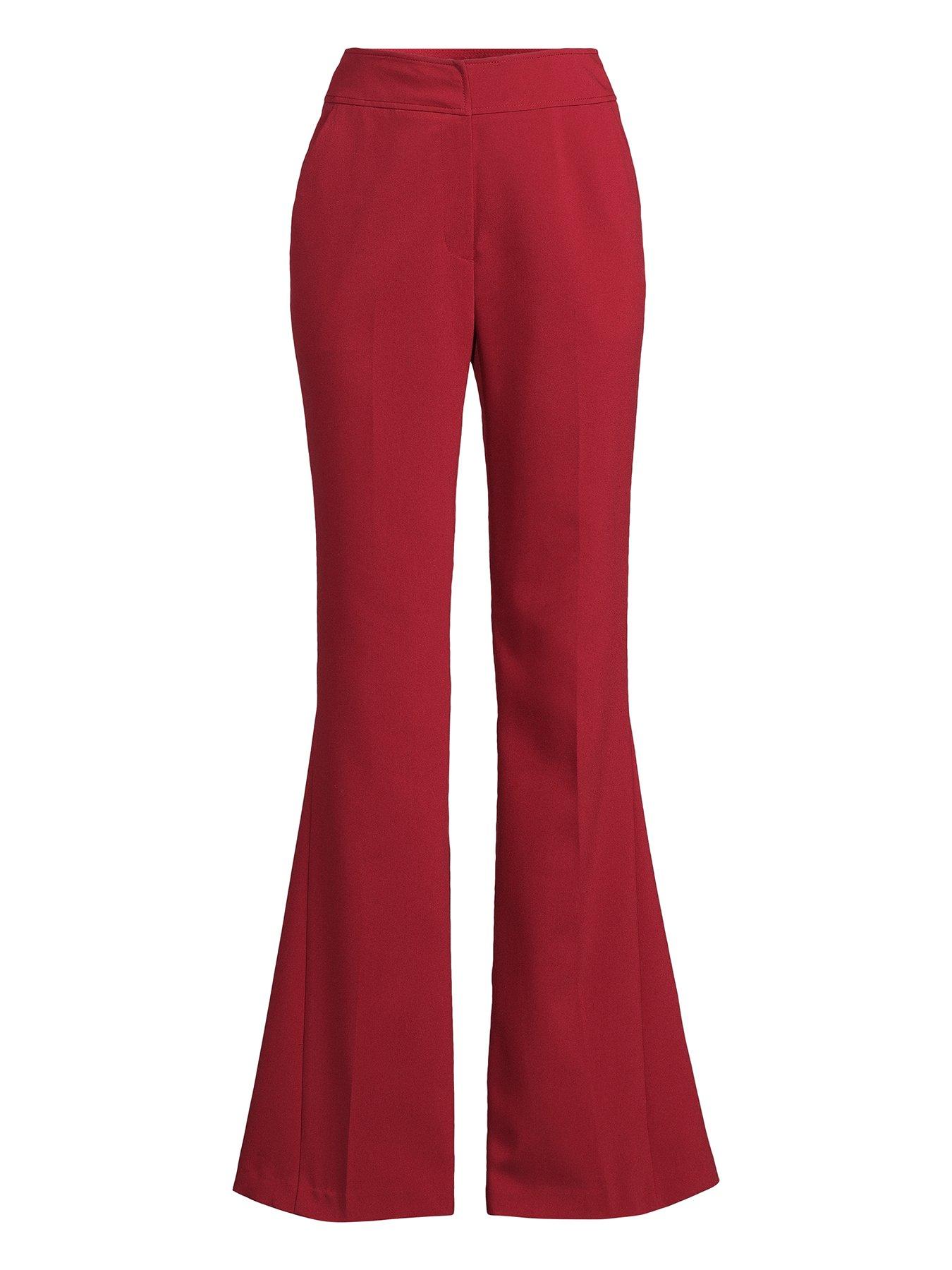 Michelle Keegan 3 Piece Co-Ord Long Length Flared Leg Trousers - Red | Very